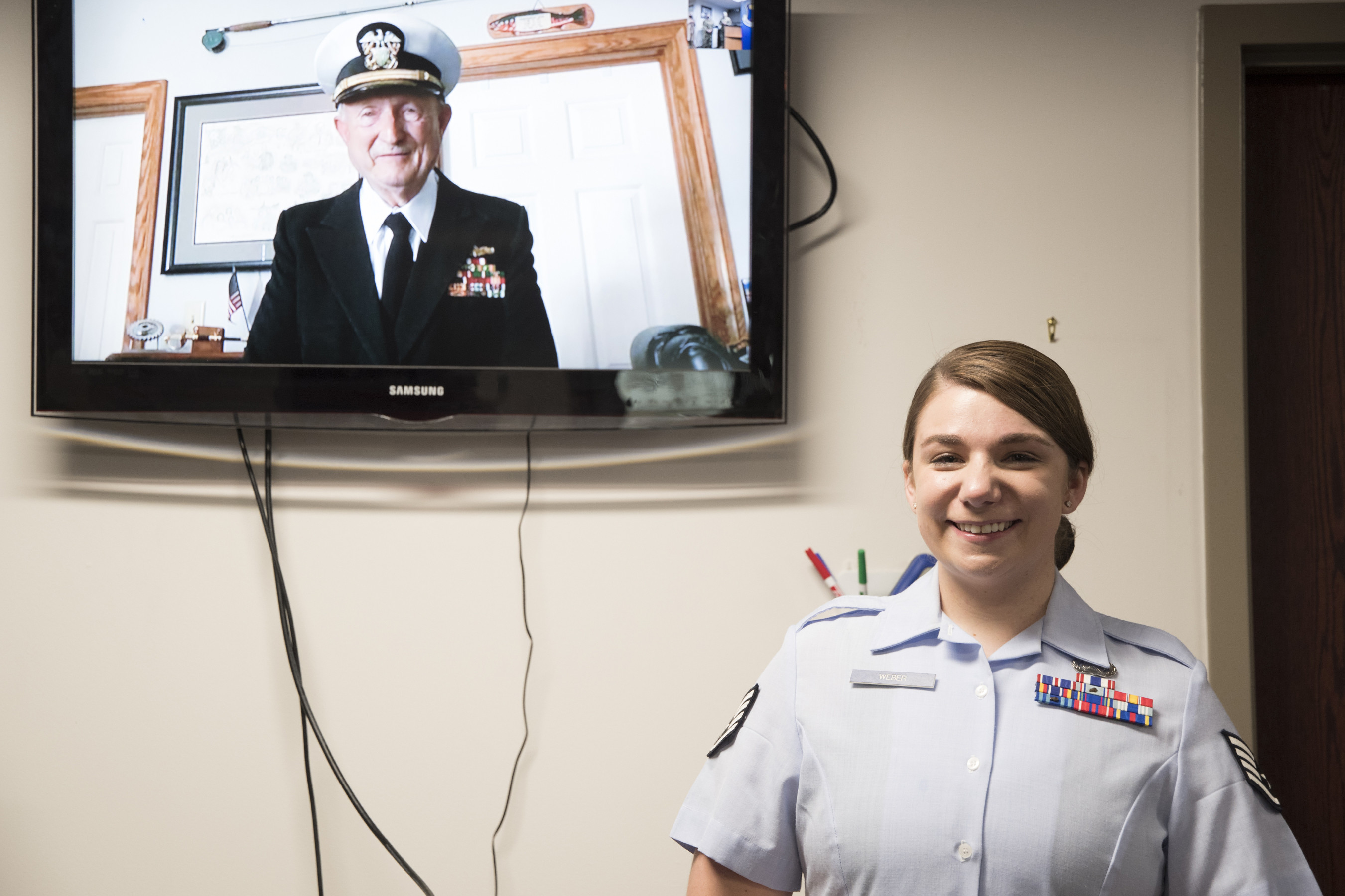 Navy veteran reenlists great niece via virtual ceremony > Nellis Air ...