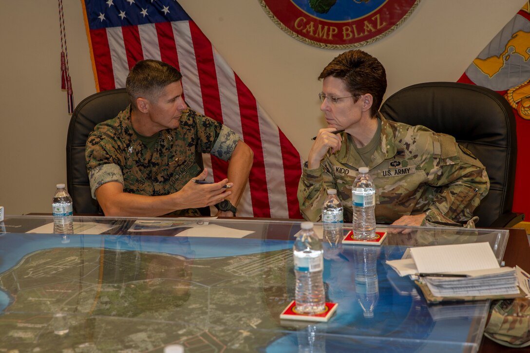 593rd Expeditionary Sustainment Command senior leaders visit MCB Camp Blaz