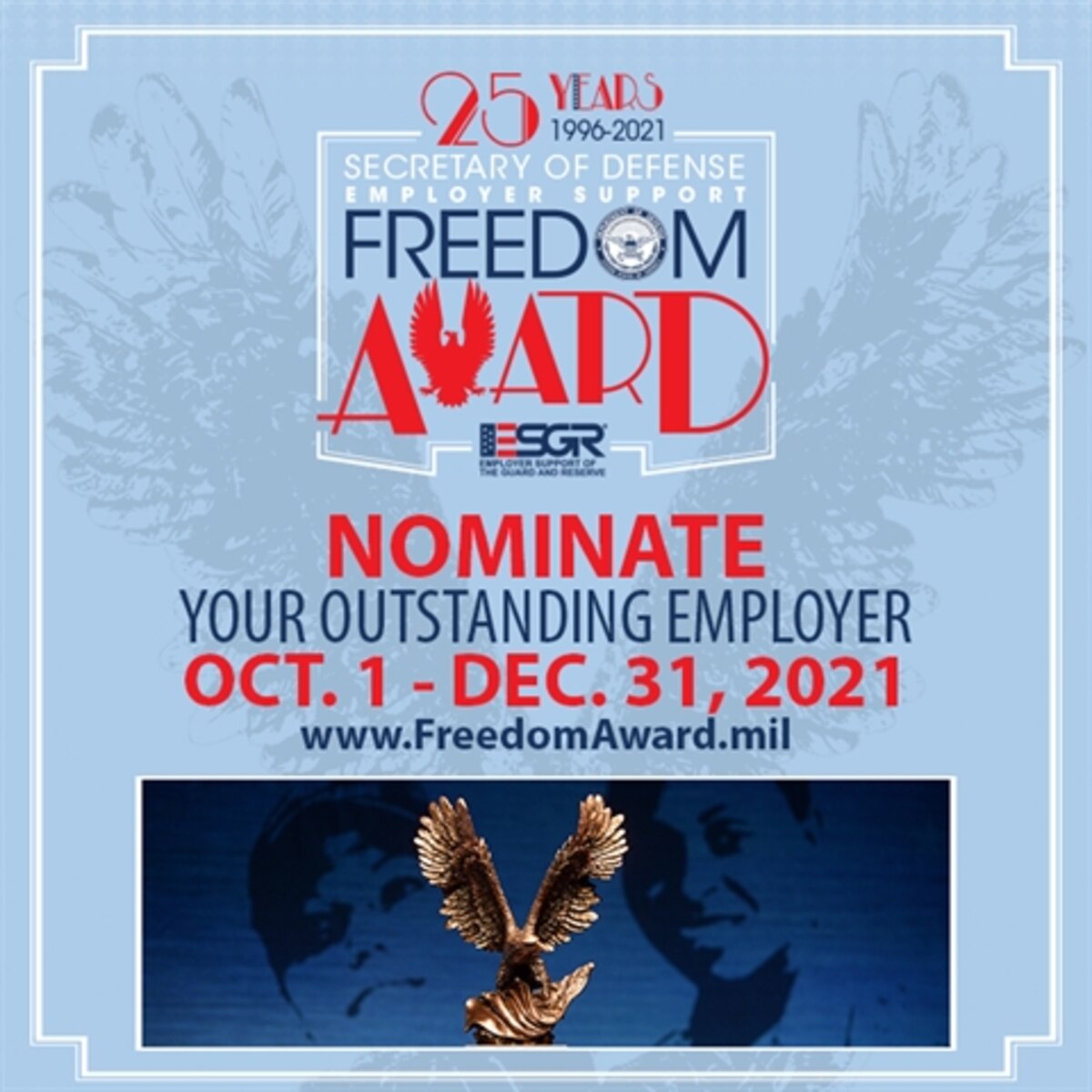 Deadline to nominate your employer for Freedom Award almost here ...