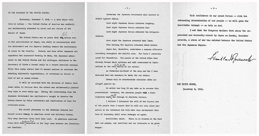 Graphic of 'Day of Infamy Speech' (U.S. Air Force graphic / Jim Varhegyi)