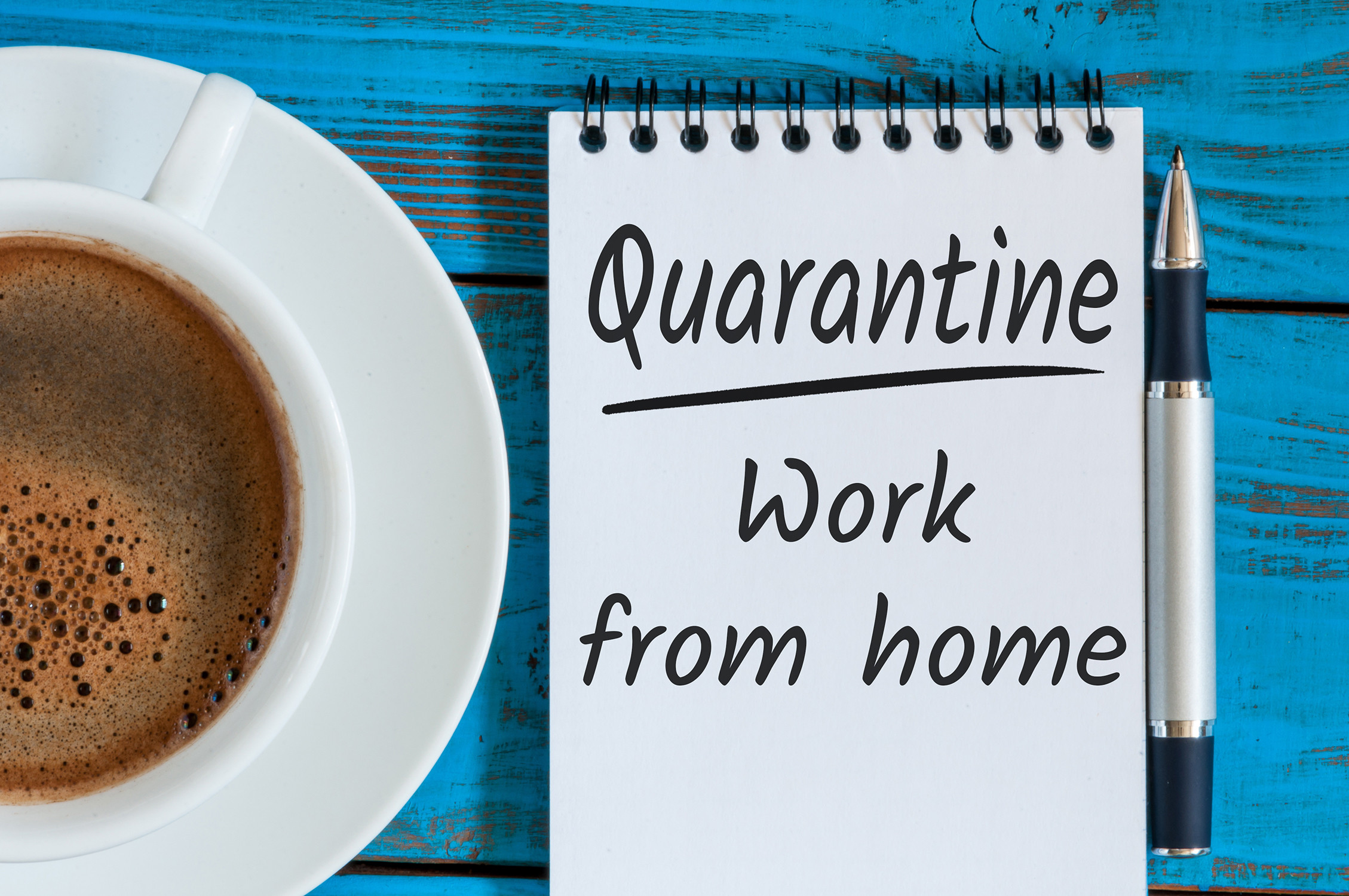 Quarantine, advice to work from home, The office is closed. Pand