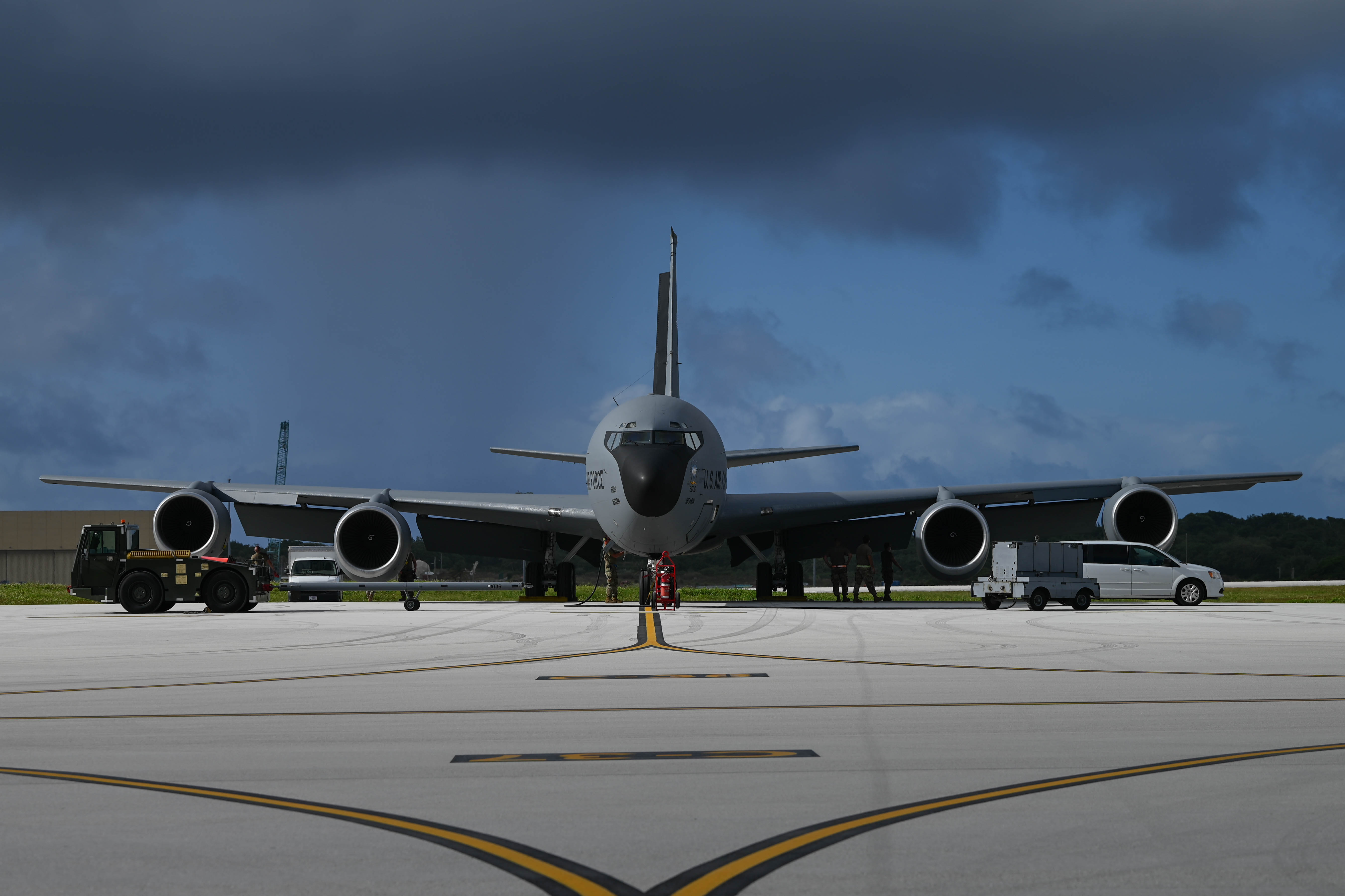 Iowa Air National Guard KC-135 land at Andersen Air Force Base