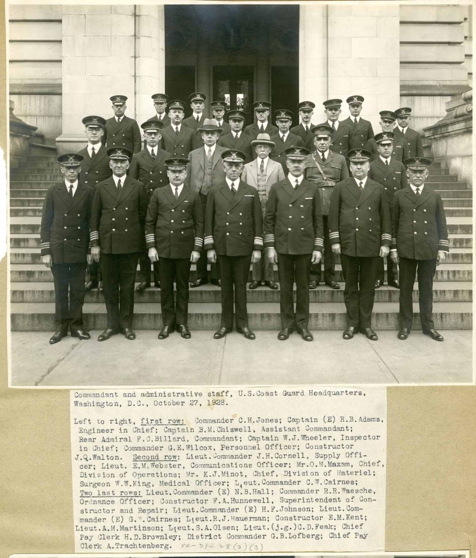 1928 USCG Headquarters Staff & Commandant