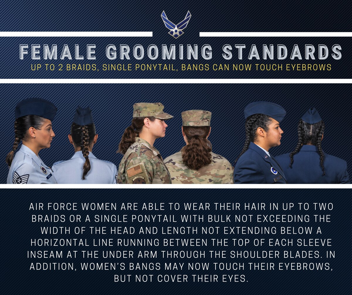 New hairstyle options now available for female Airmen > Air Force Basic ...