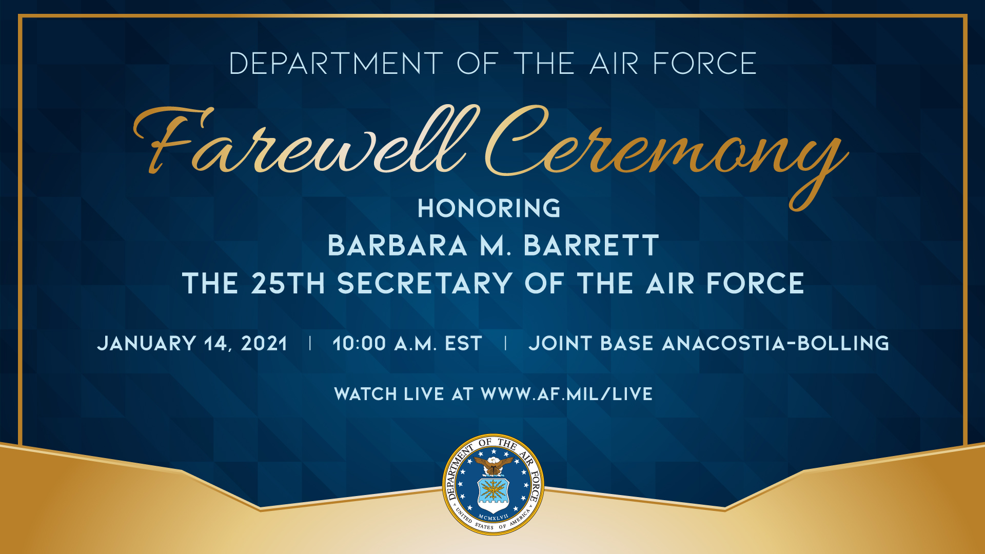 25th SECAF Farewell Ceremony promo graphic