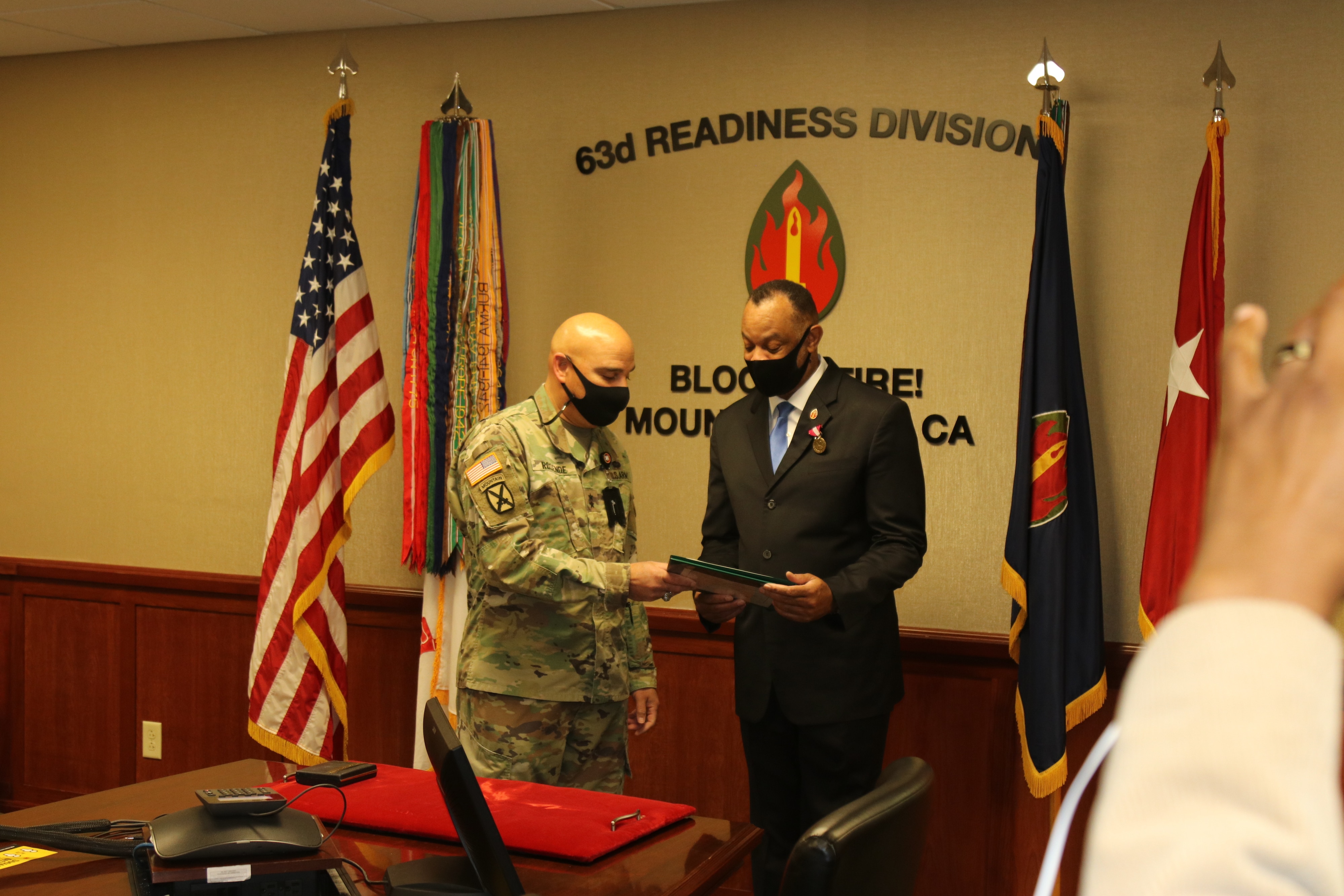 63d RD's civilian CoS receives award during unit's first Virtual Battle ...