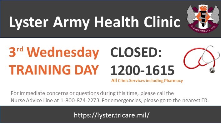 3rd Wednesday Training Day > Lyster Army Health Clinic > Articles