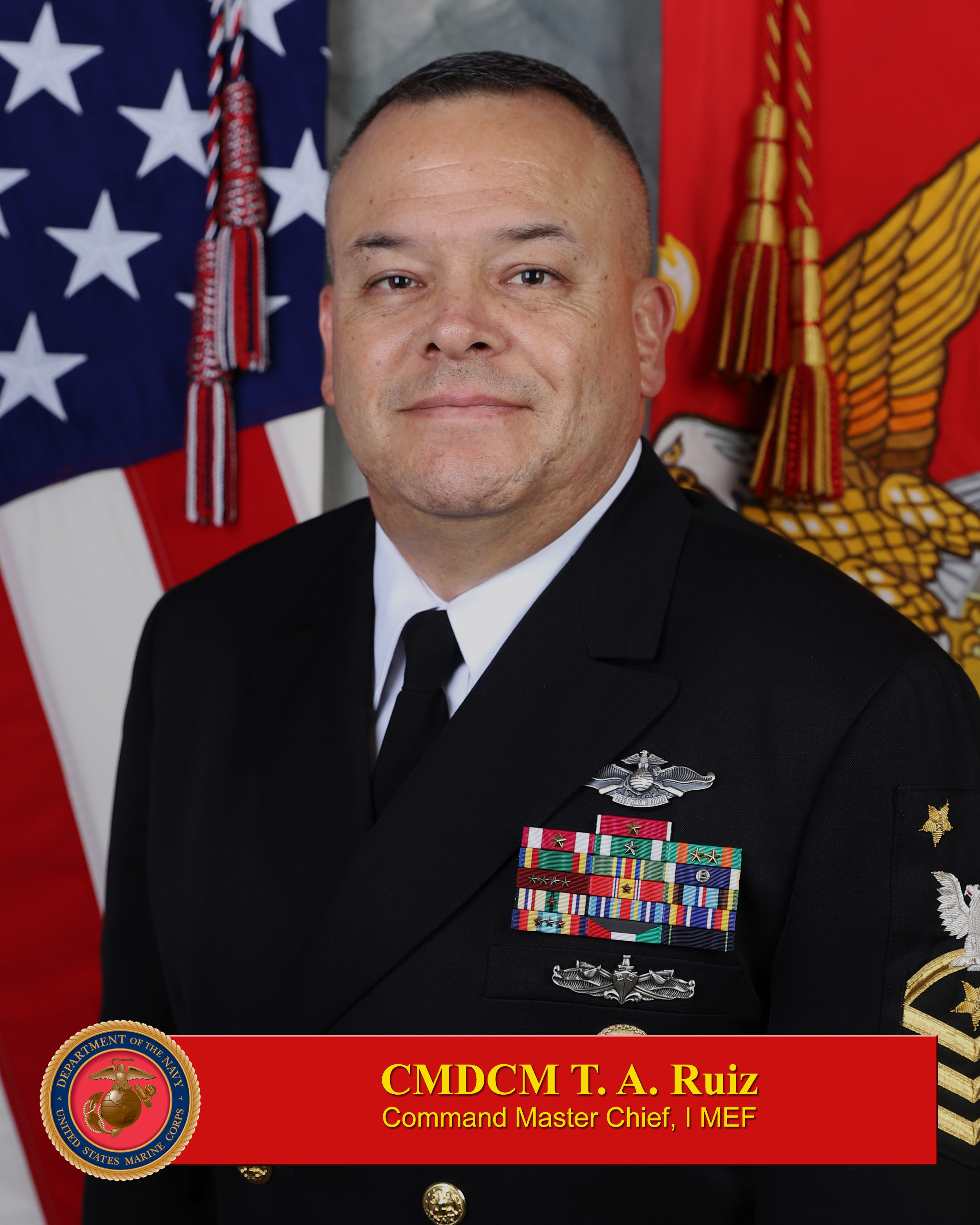 CMDCM(FMF/SW/AW/IW) Toby A. Ruiz > I Marine Expeditionary Force > Leaders