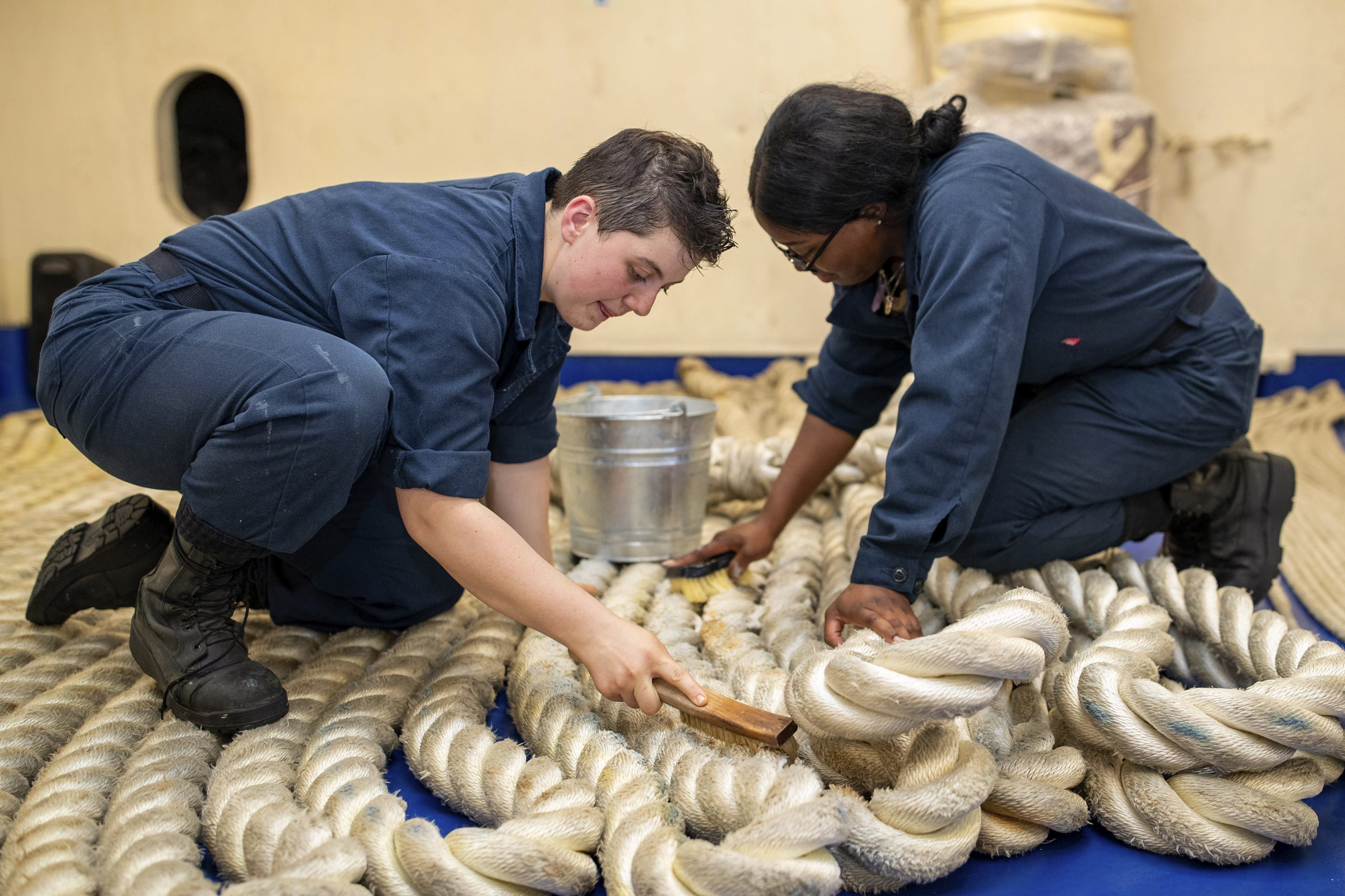 Scrubbing Sailors | U.S. Department of War