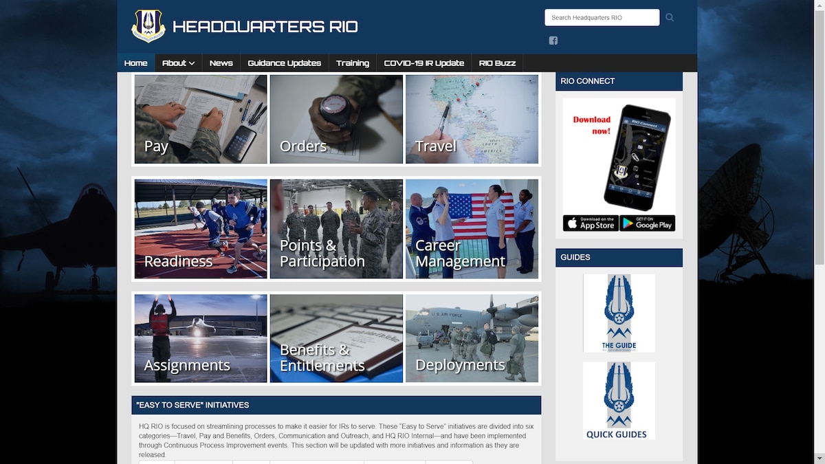 New HQ RIO website makes it easier to serve > Air Force Reserve Command ...