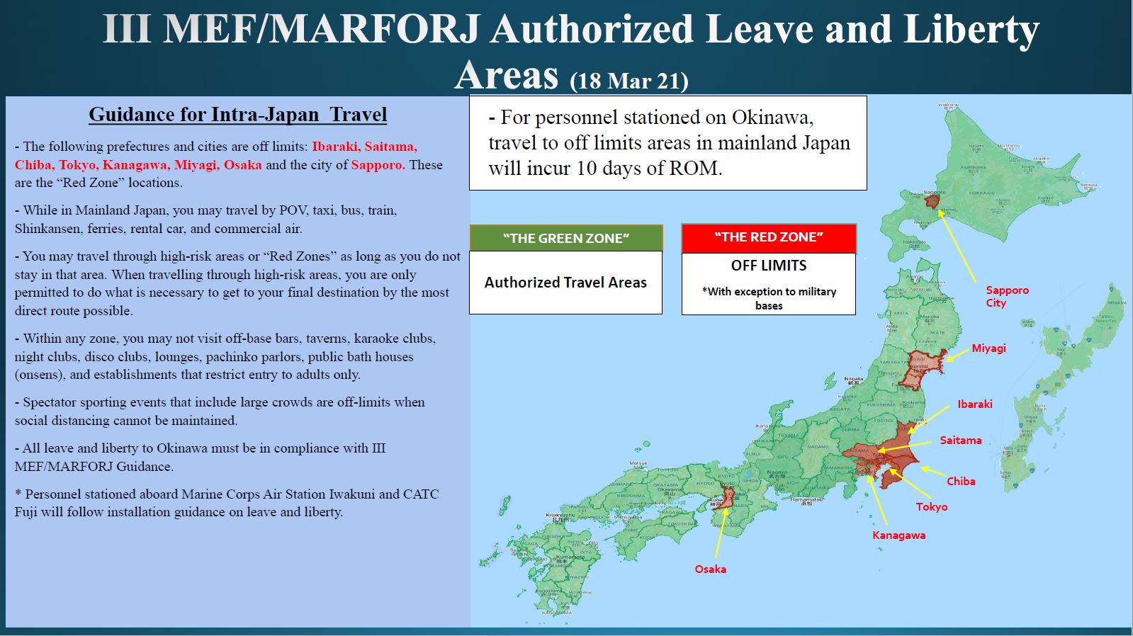 COVID authorized leave and liberty area
