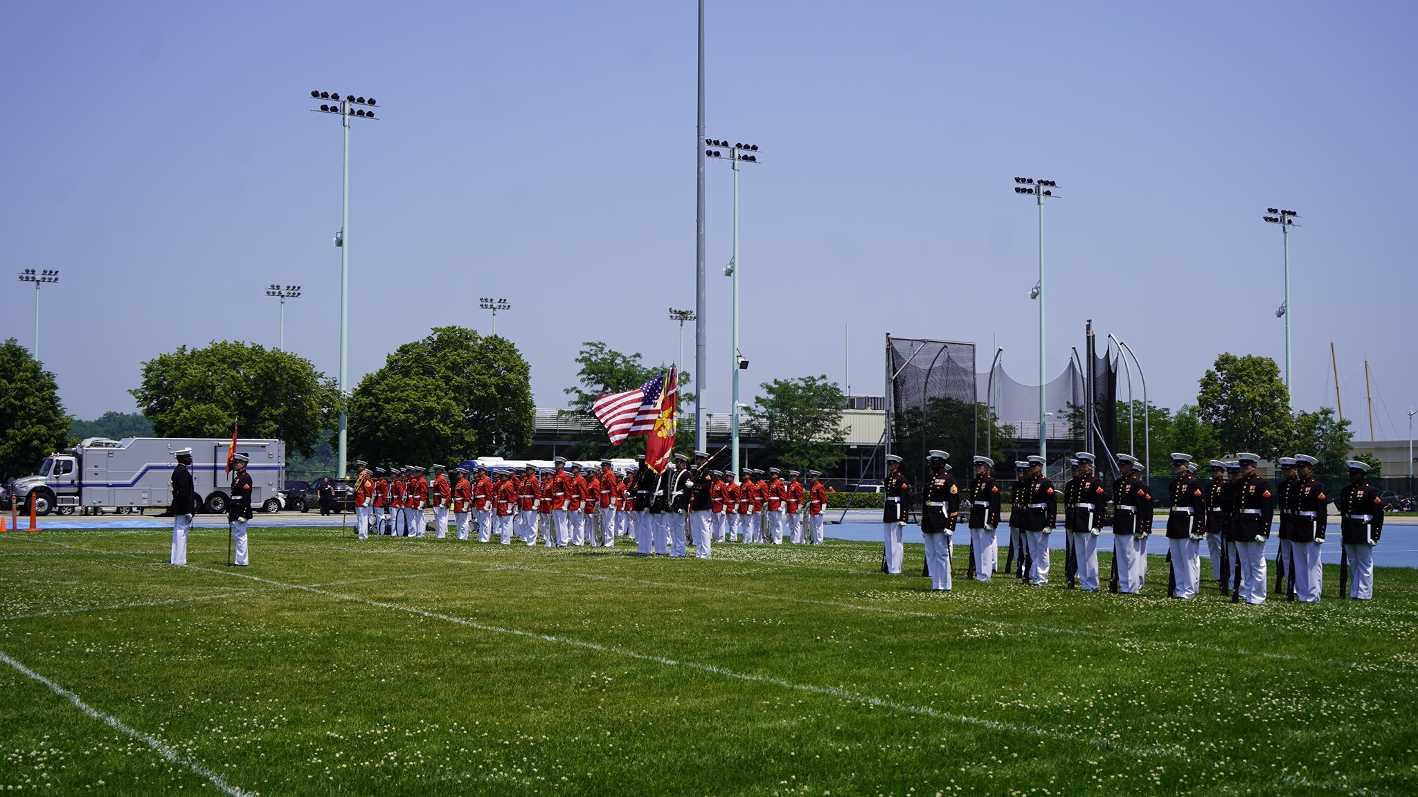 Marine Barracks Battle Color Detachment performs at Commissioning Week