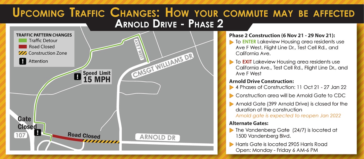 Construction on Arnold Drive moves to Phase II > Little Rock Air Force ...