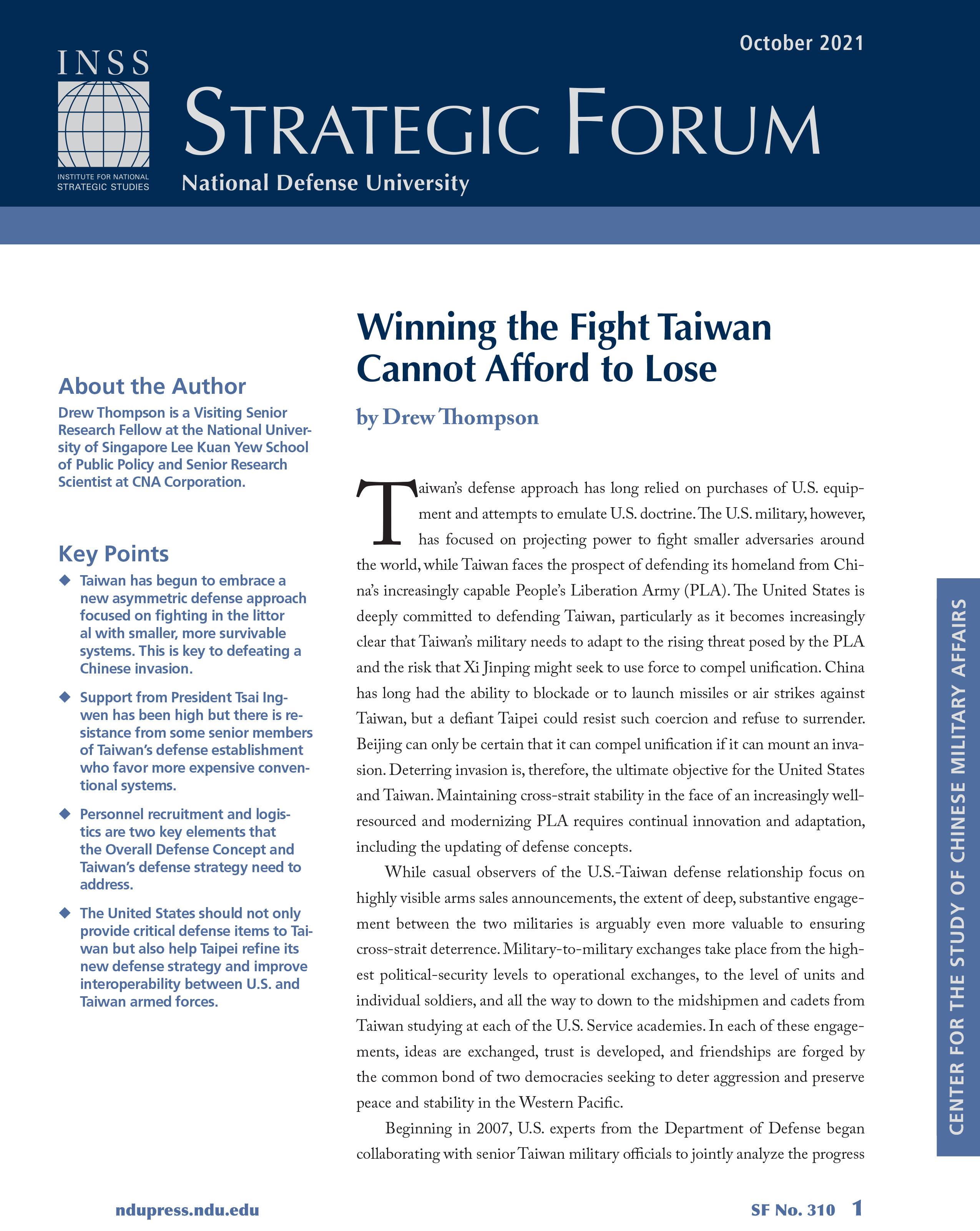 Winning the Fight Taiwan Cannot Afford to Lose > National Defense ...