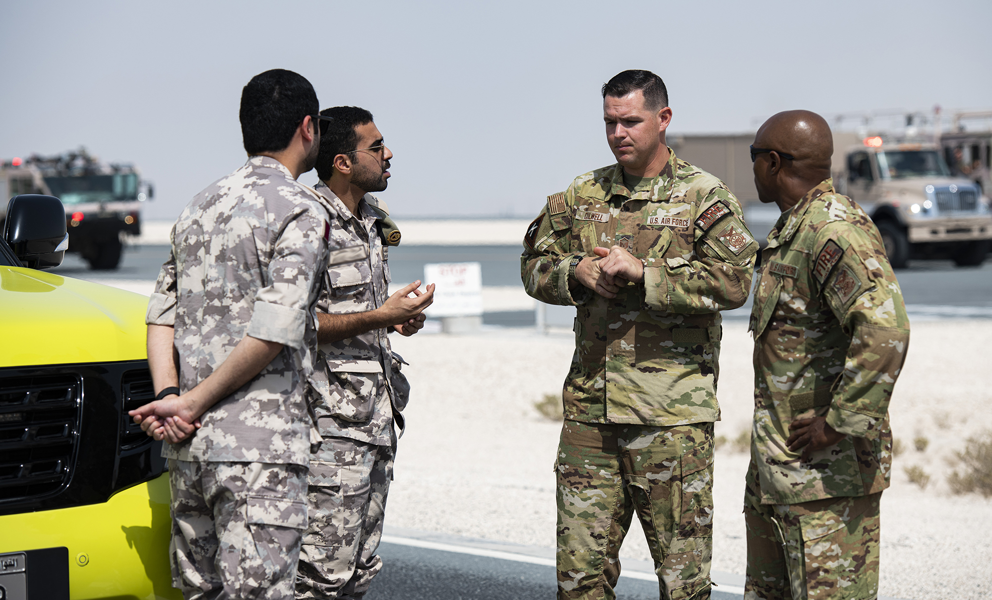 379 AEW Airmen train with QEAF forces on emergency flightline ops ...