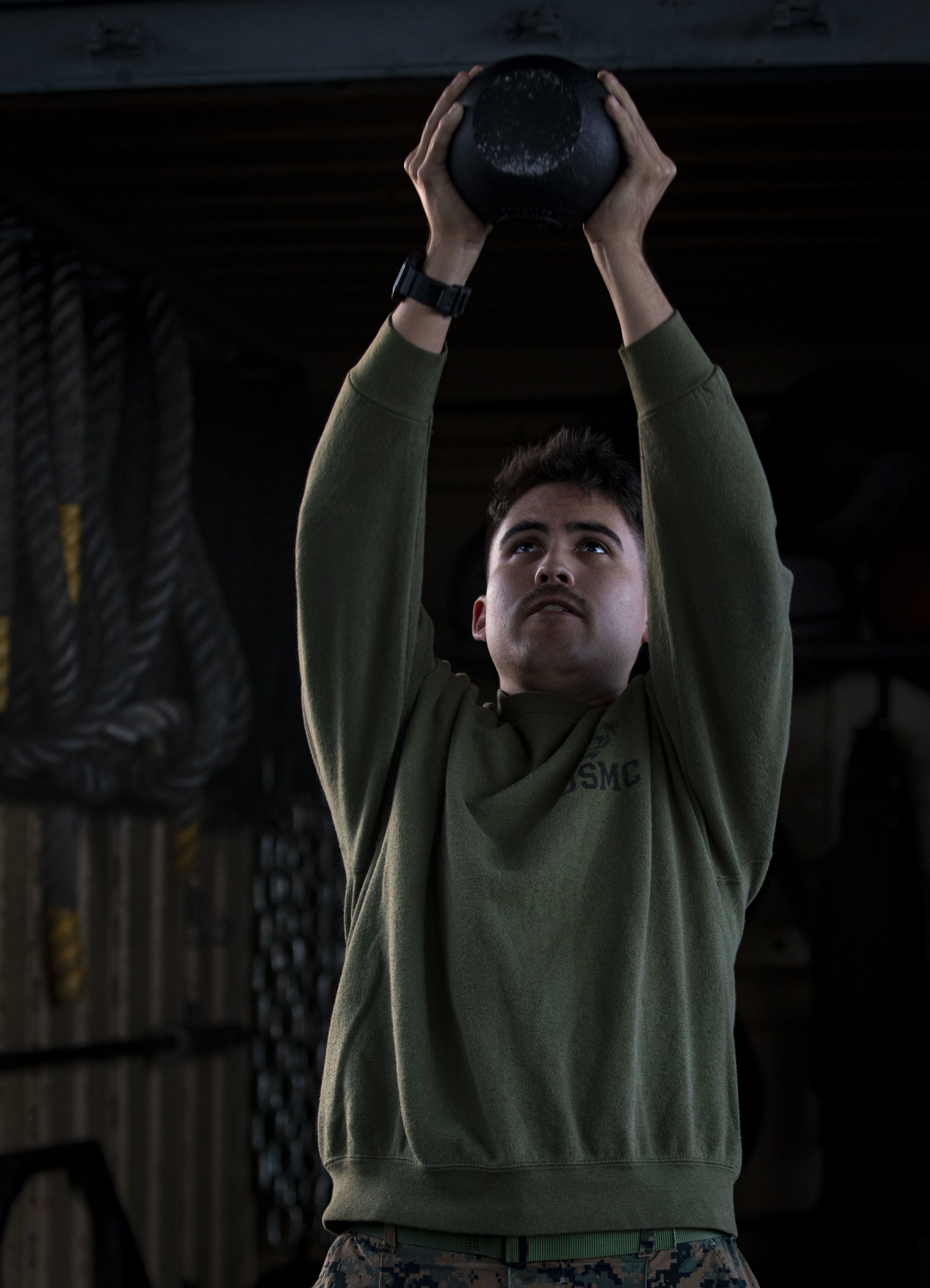 A Marine, a warrior tribal member, a White Mountain Apache Native American