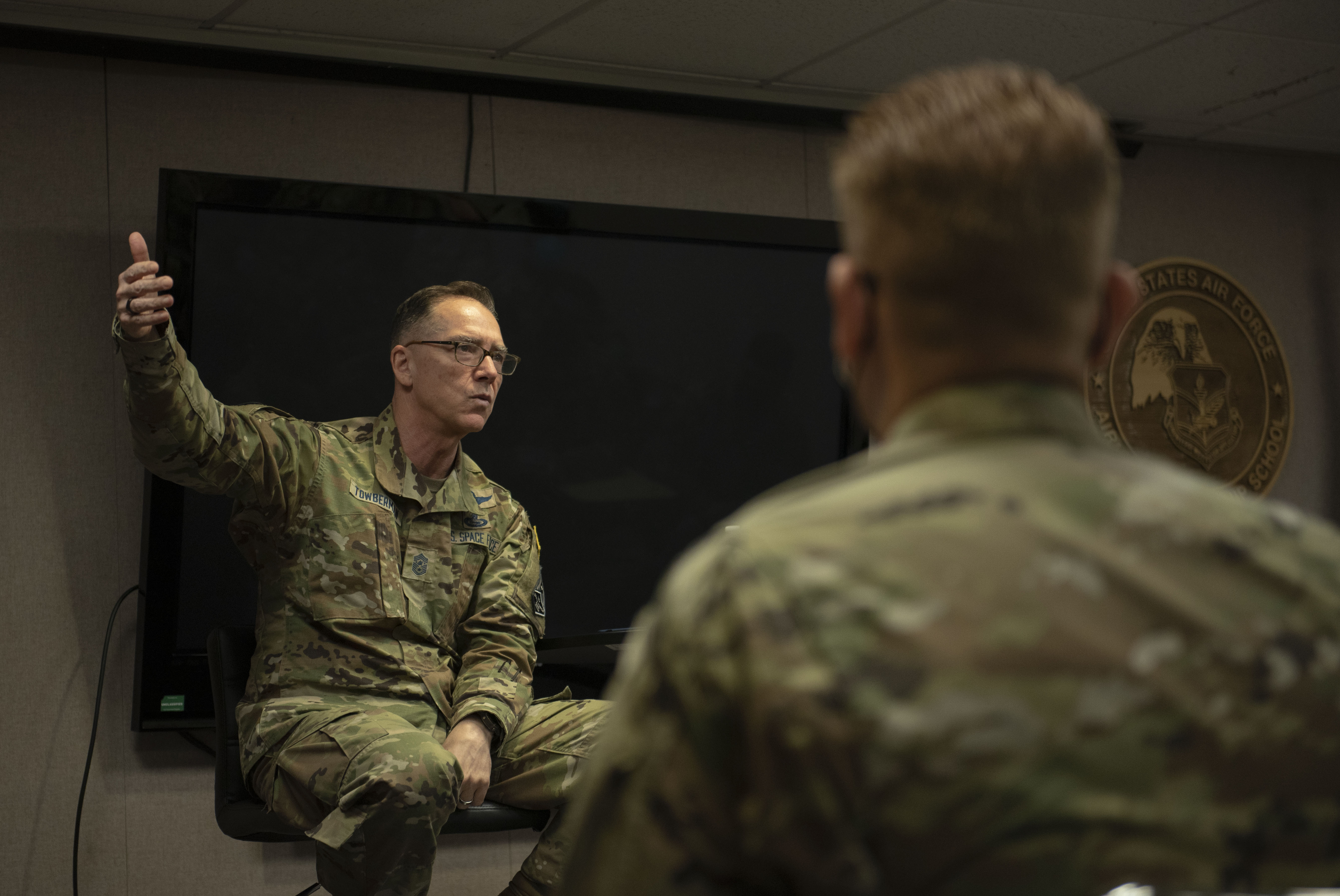 CMSSF Towberman visits the JBA ALS Airmen