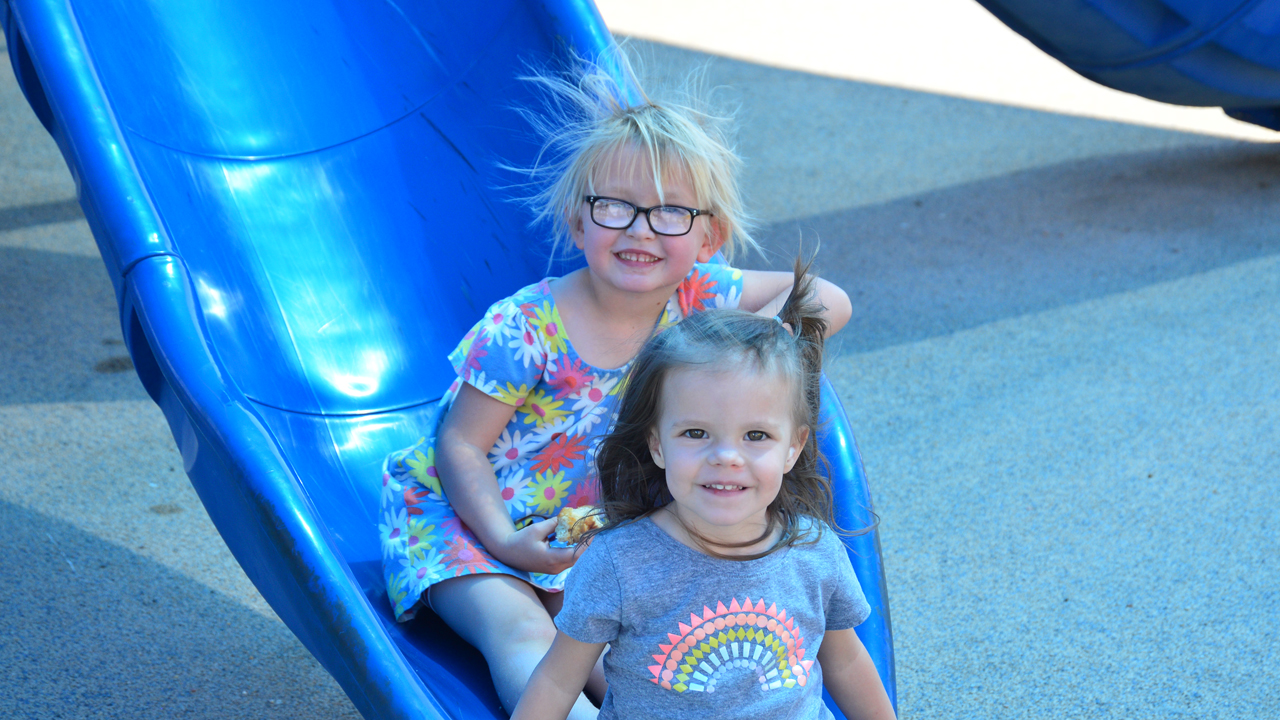 Children on slide