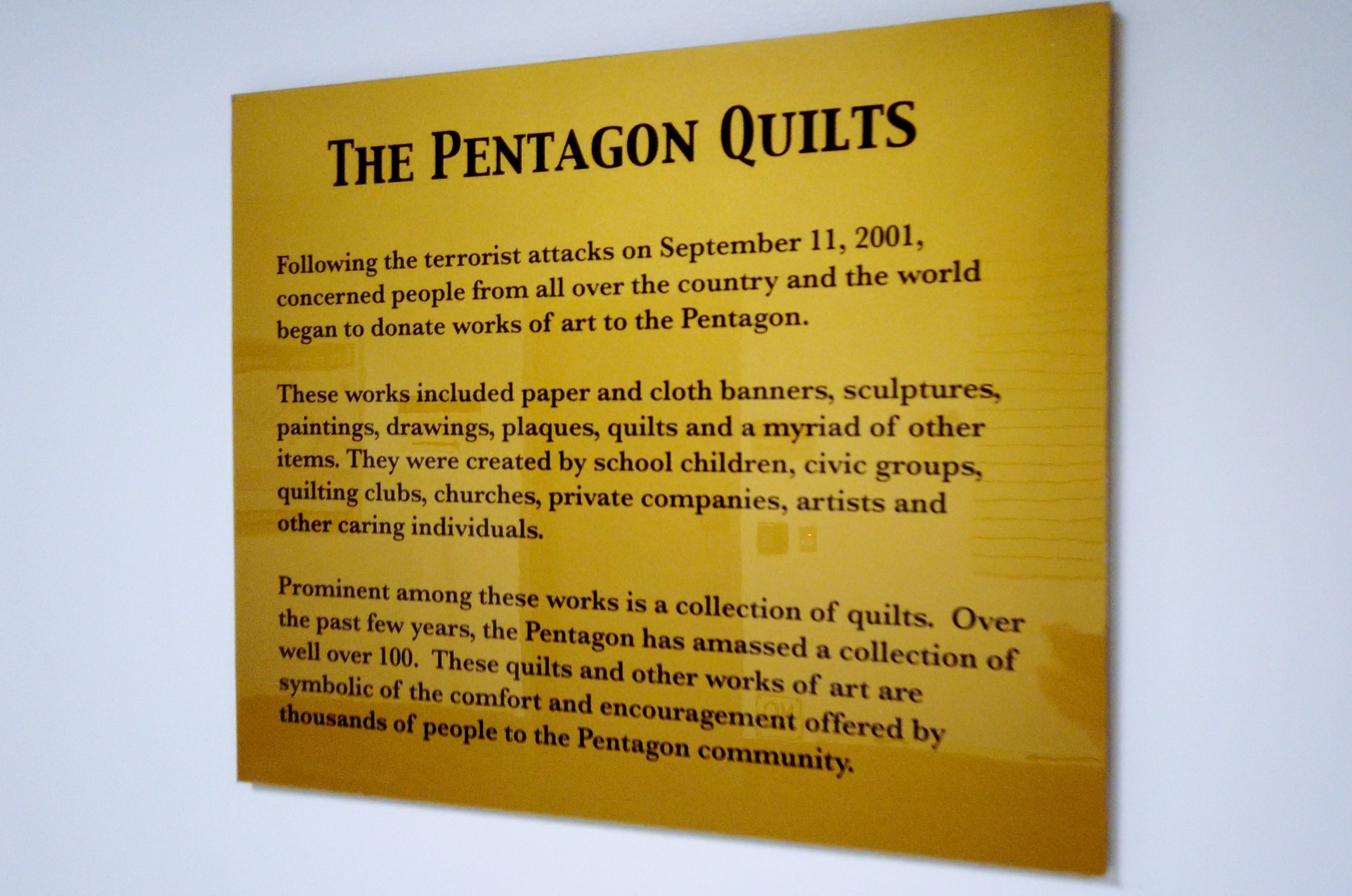 Pentagon quilts, Army memorial continue to pay homage to 9/11 victims