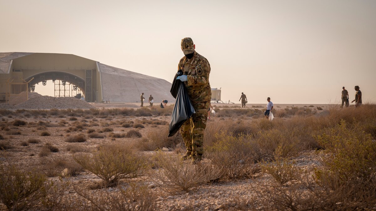 AUAB personnel conduct FOD walk > U.S. Air Forces Central > Article Display