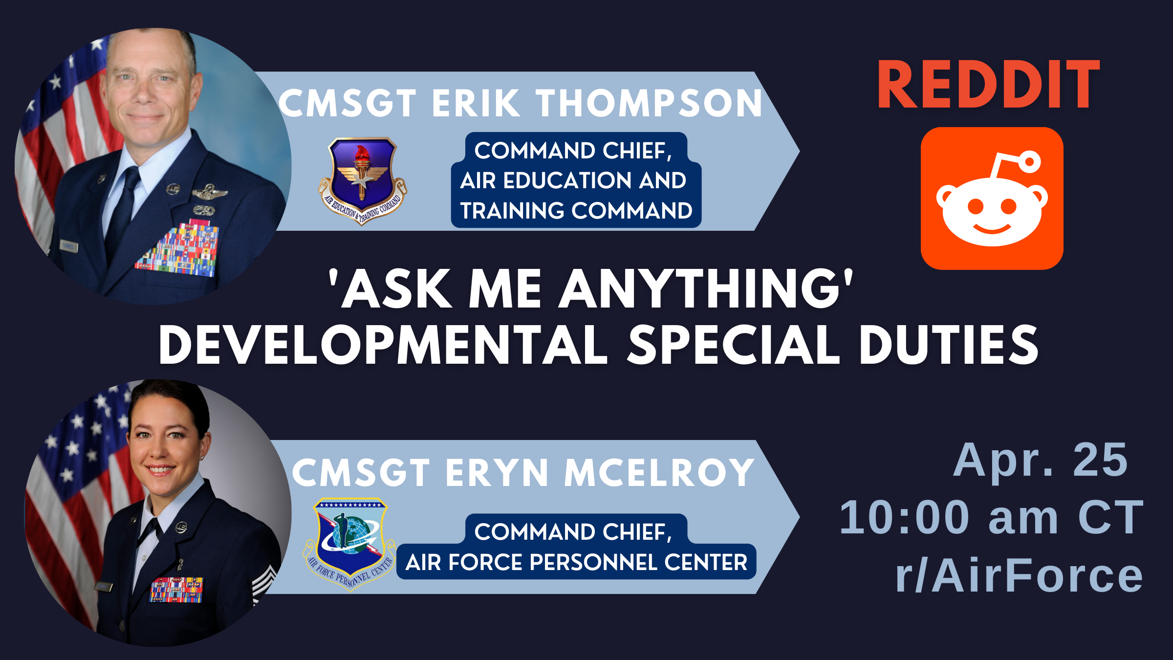 AETC, AFPC command chiefs to host DSD-focused Reddit ‘AMA’ Apr. 25, 10 ...