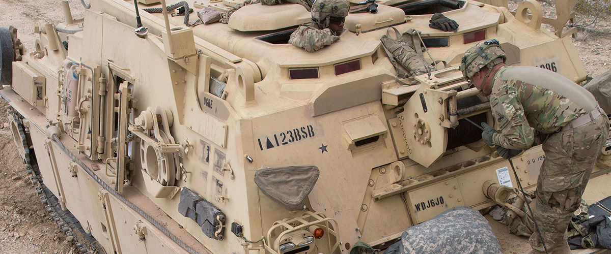 M88A2 Hercules recovery vehicle during Decisive Action Training Exercise