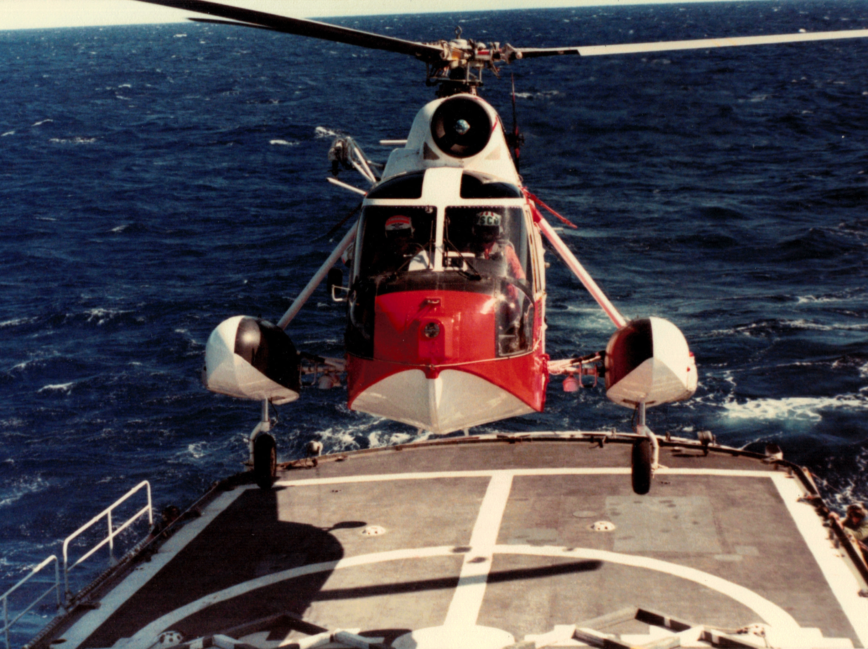 HH-52 "Love Ma'chine" lands aboard CGC ALERT, 1981