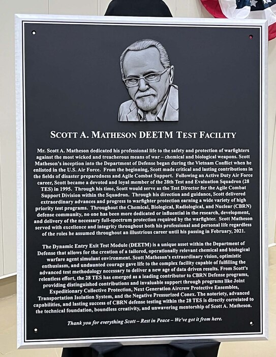 Continuing the Legacy: 28th TES names test facility after beloved Air ...