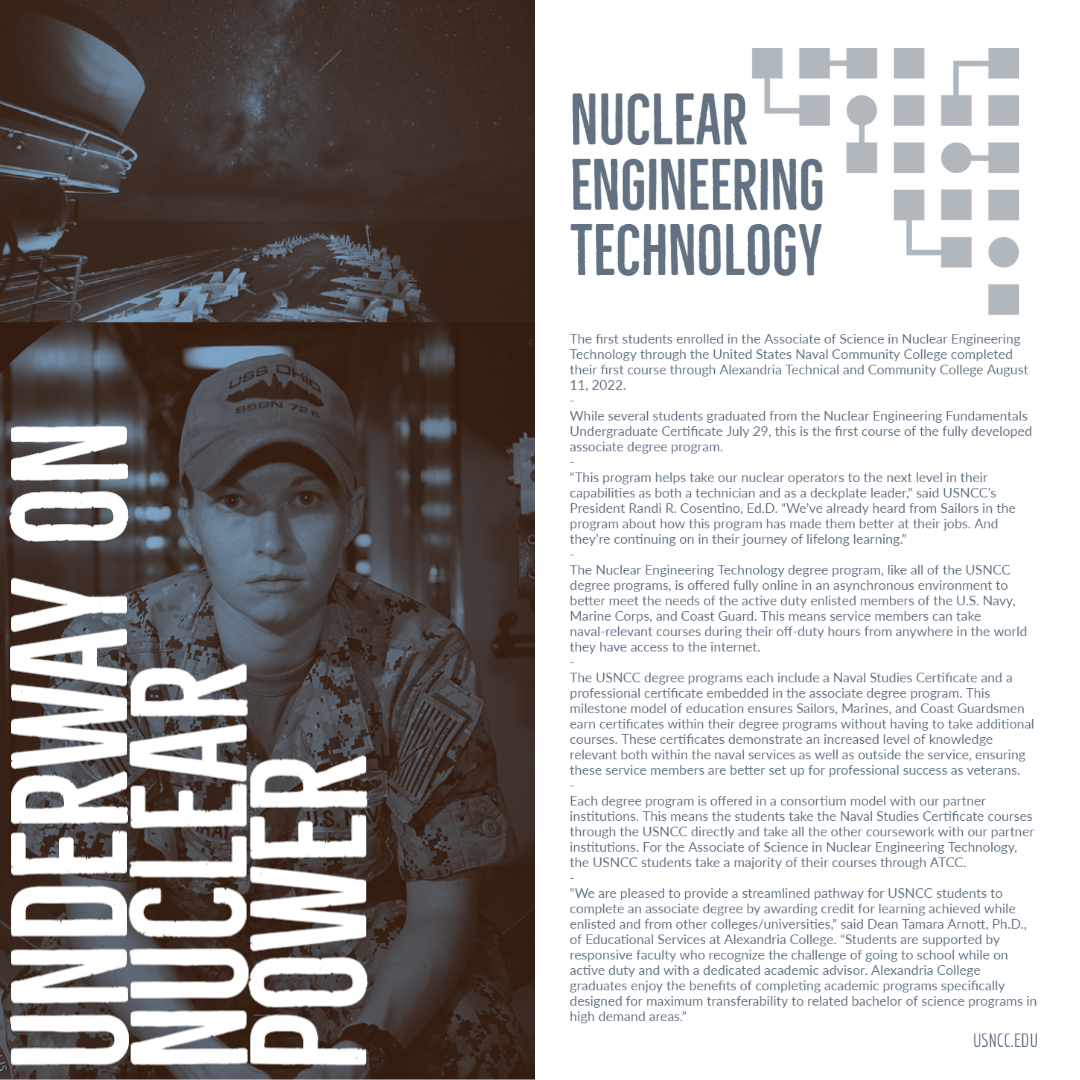 USNCC Students Complete 1st Nuclear Engineering Technology Course With ...