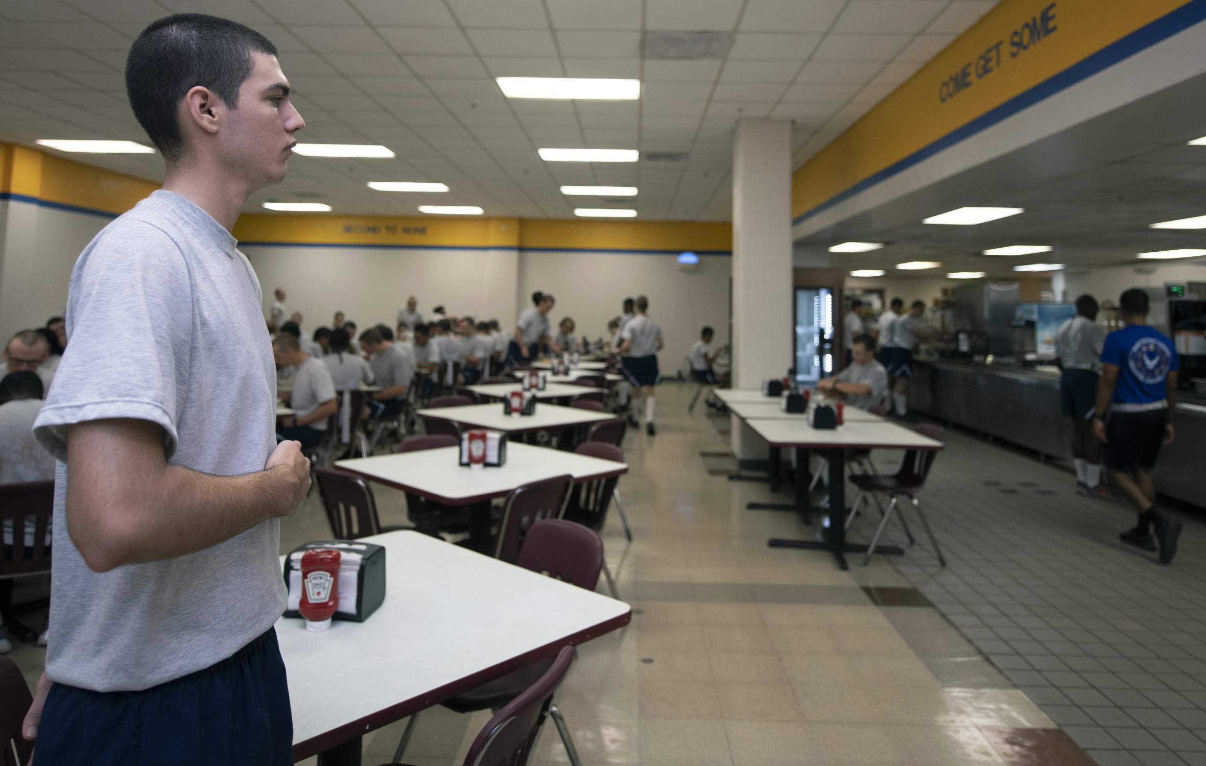 Air Force basic trainees go through morning routines > Joint Base San ...