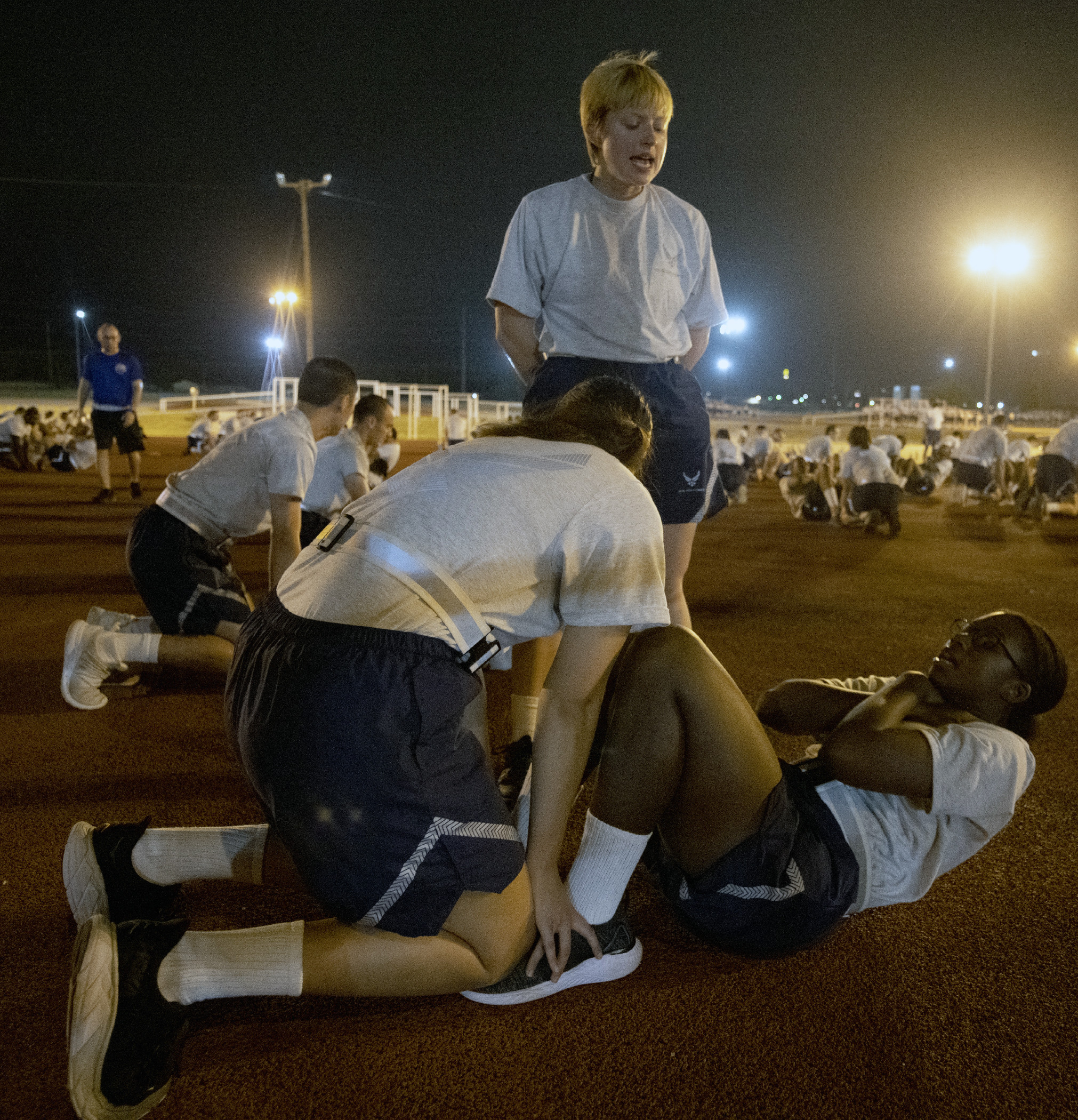 Air Force basic trainees go through morning routines > Joint Base San ...