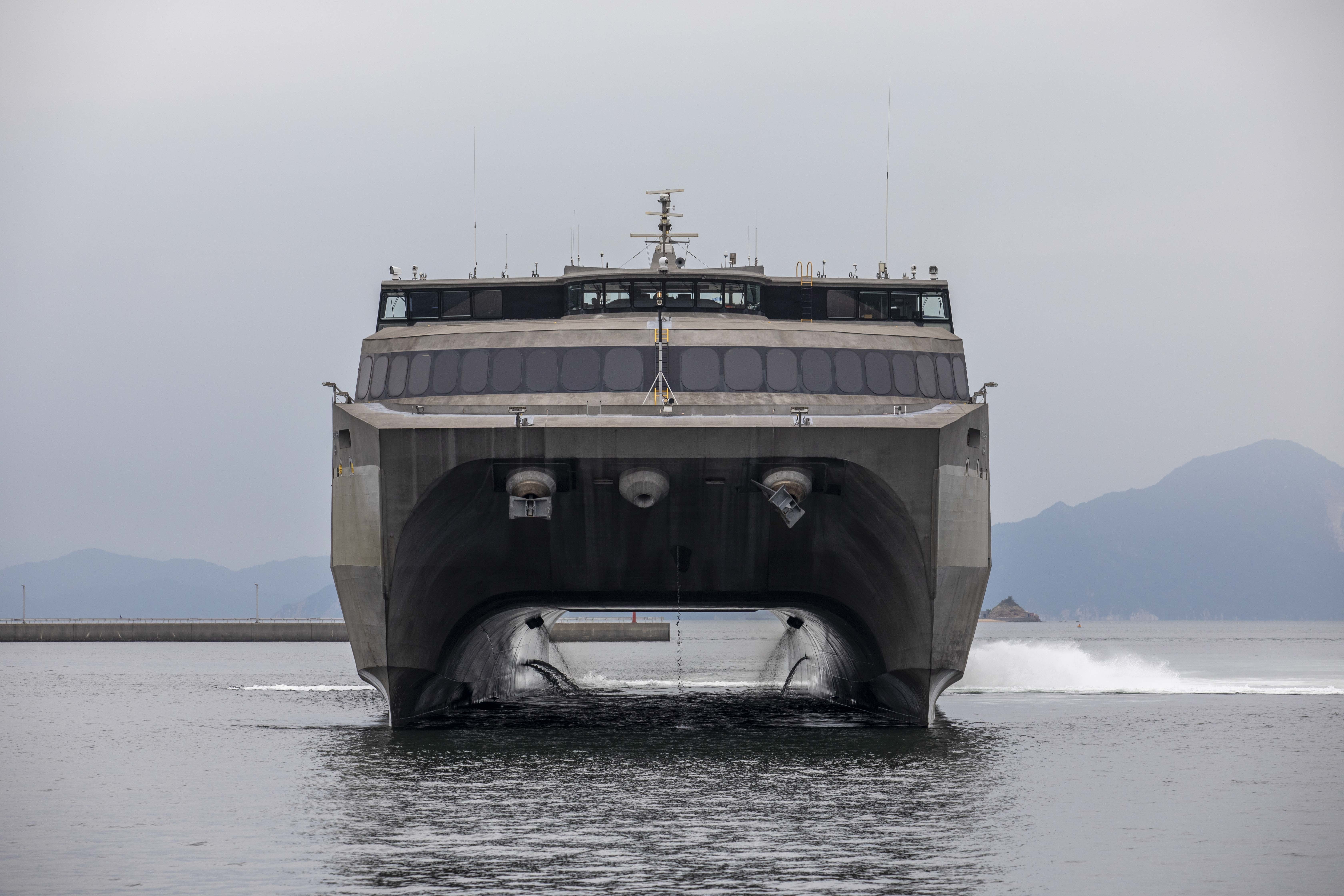 USNS Guam (T-HST-1) docks at MCAS Iwakuni in support of Exercise Orient ...