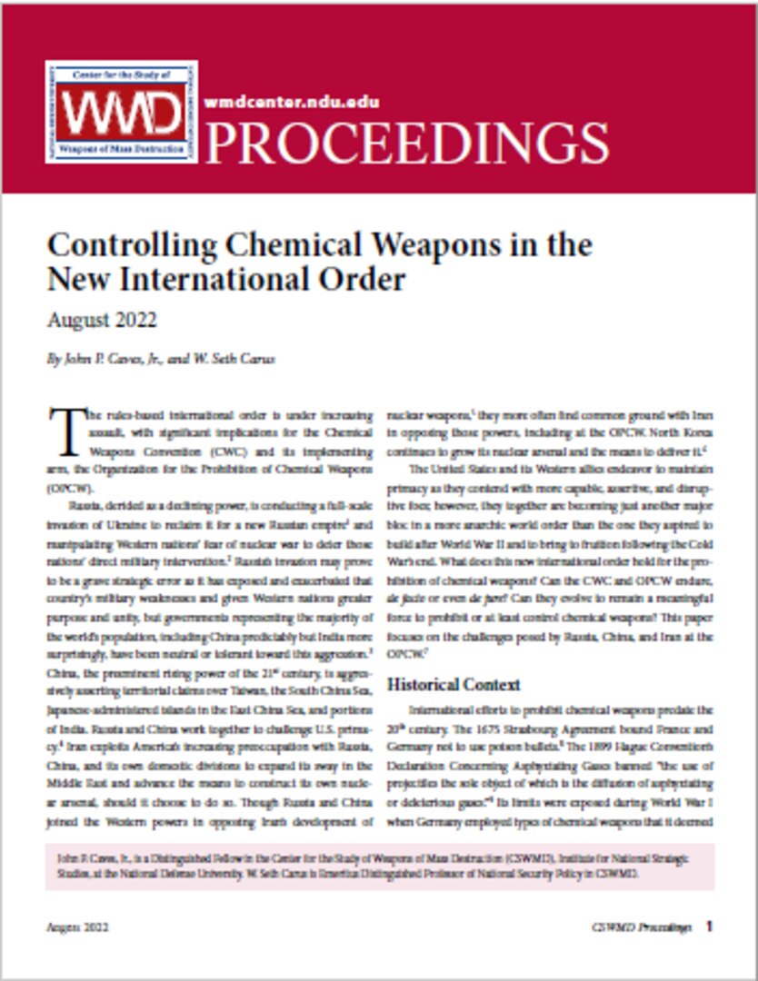 Controlling Chemical Weapons in the New International Order > Institute ...