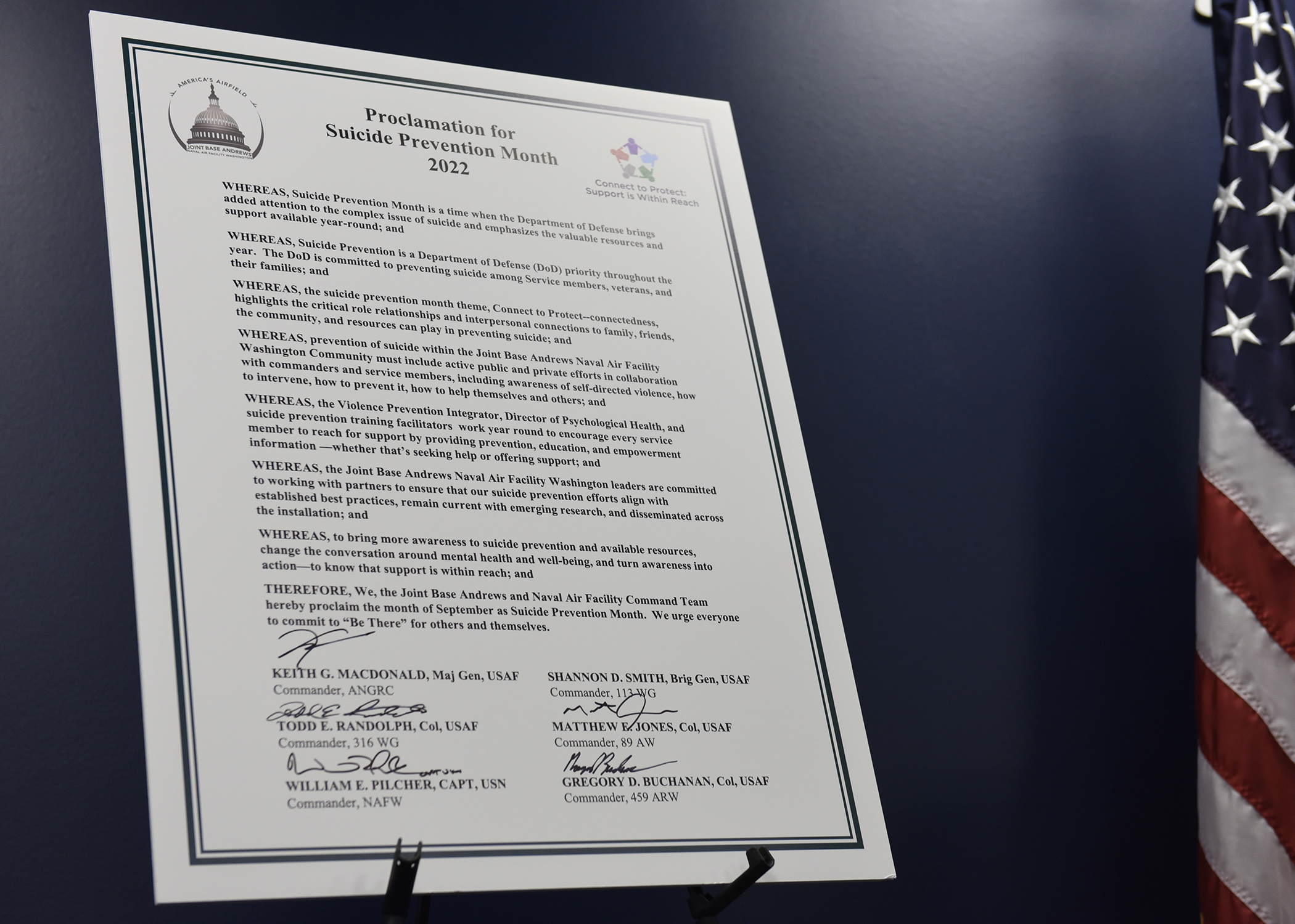 JBA leaders sign Suicide Prevention Month proclamation > Joint Base ...