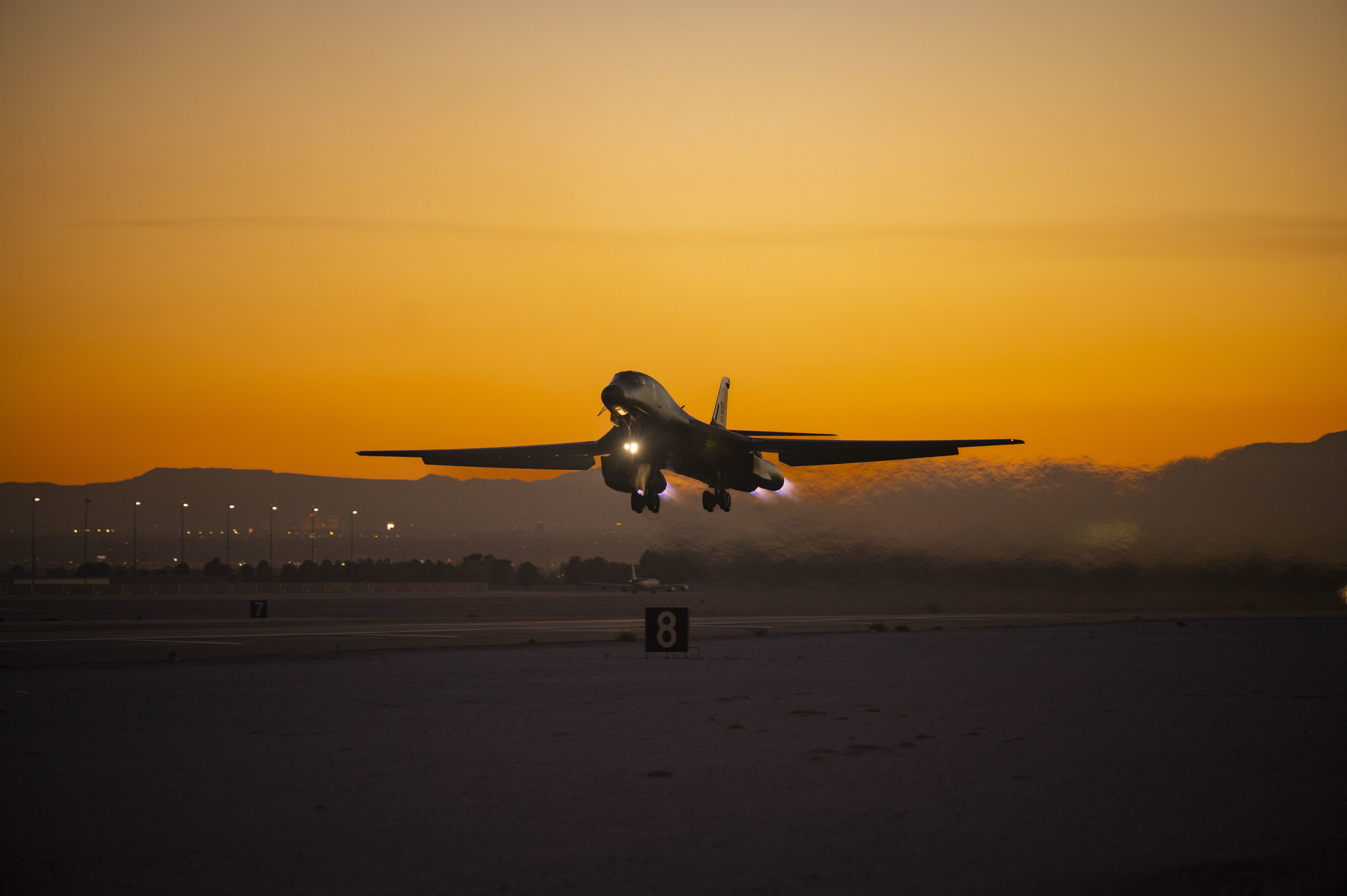 takeoff sunset