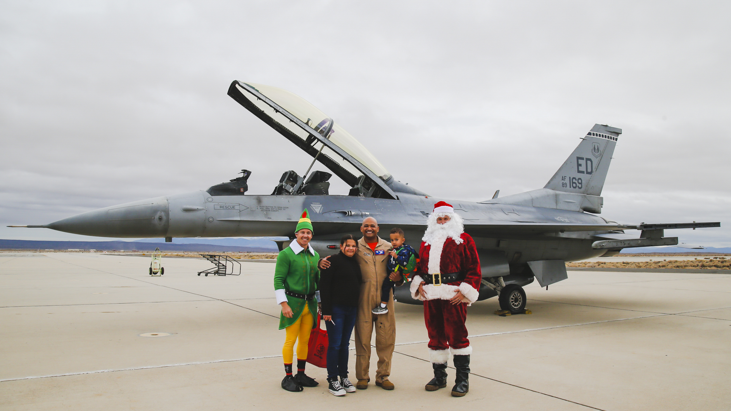 Santa Claus upgrades from reindeer... to Fighting Falcon to spread ...