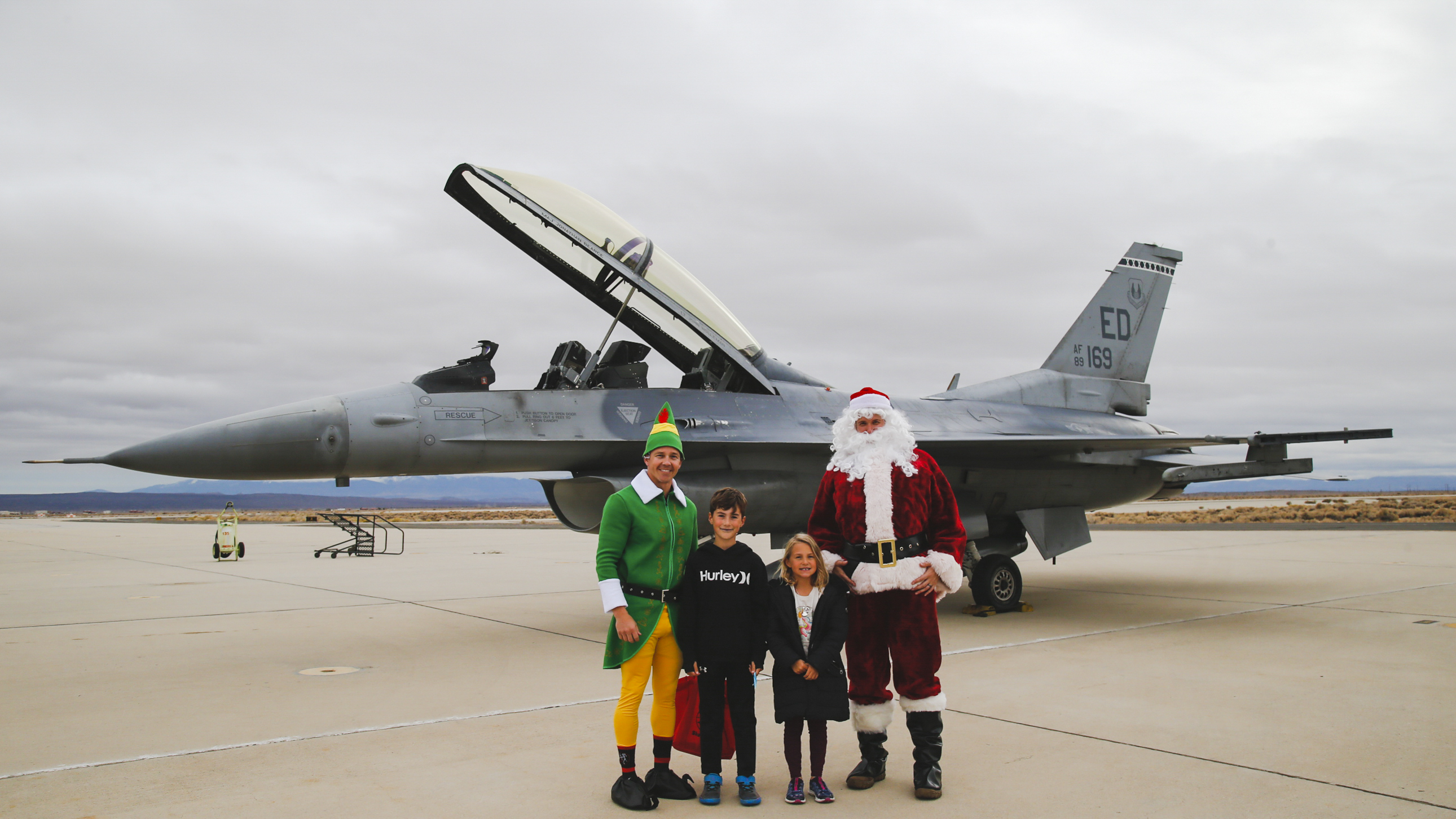 Santa Claus upgrades from reindeer... to Fighting Falcon to spread ...