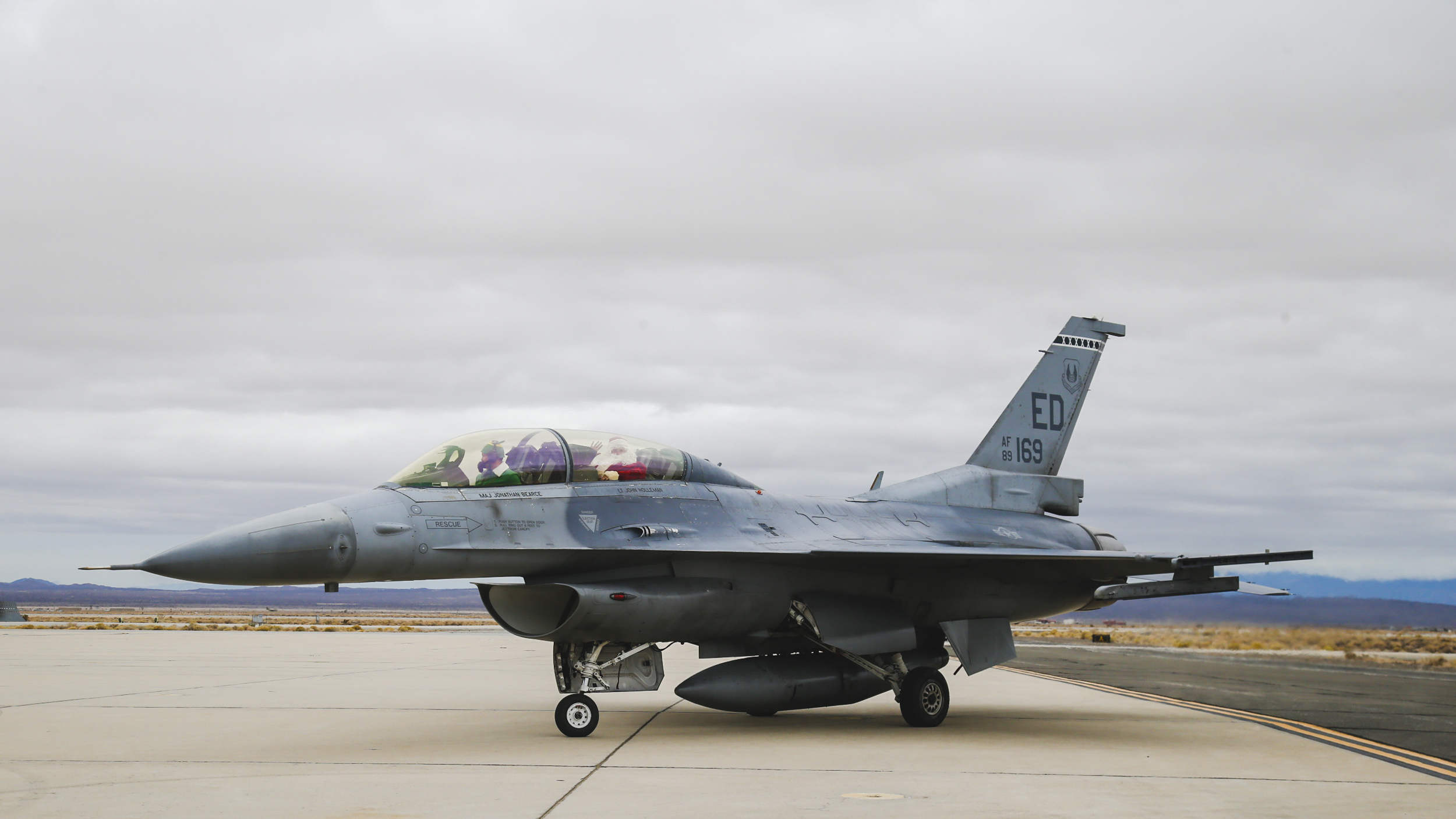 Santa Claus upgrades from reindeer... to Fighting Falcon to spread ...