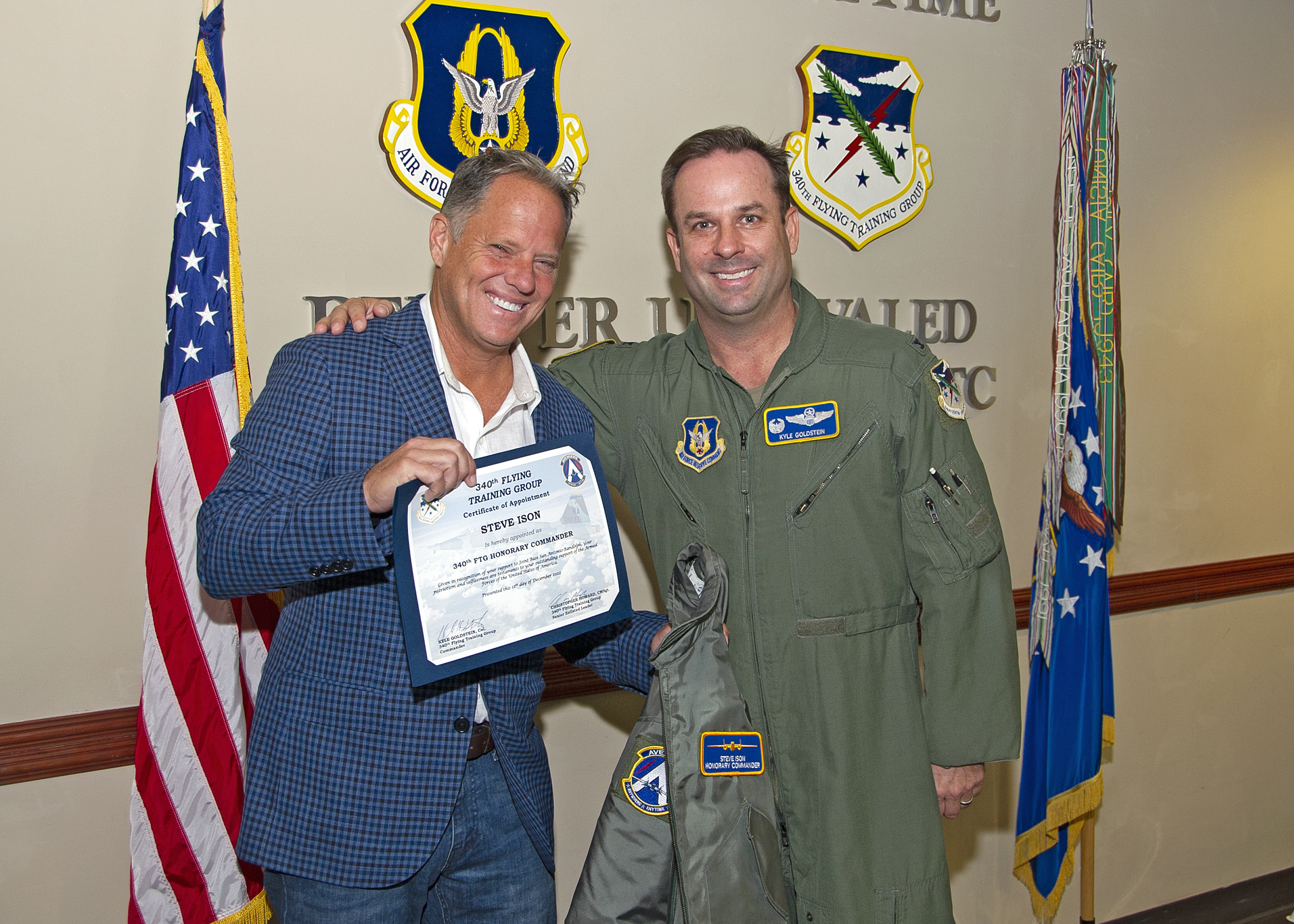 340th FTG welcomes new honorary commanders