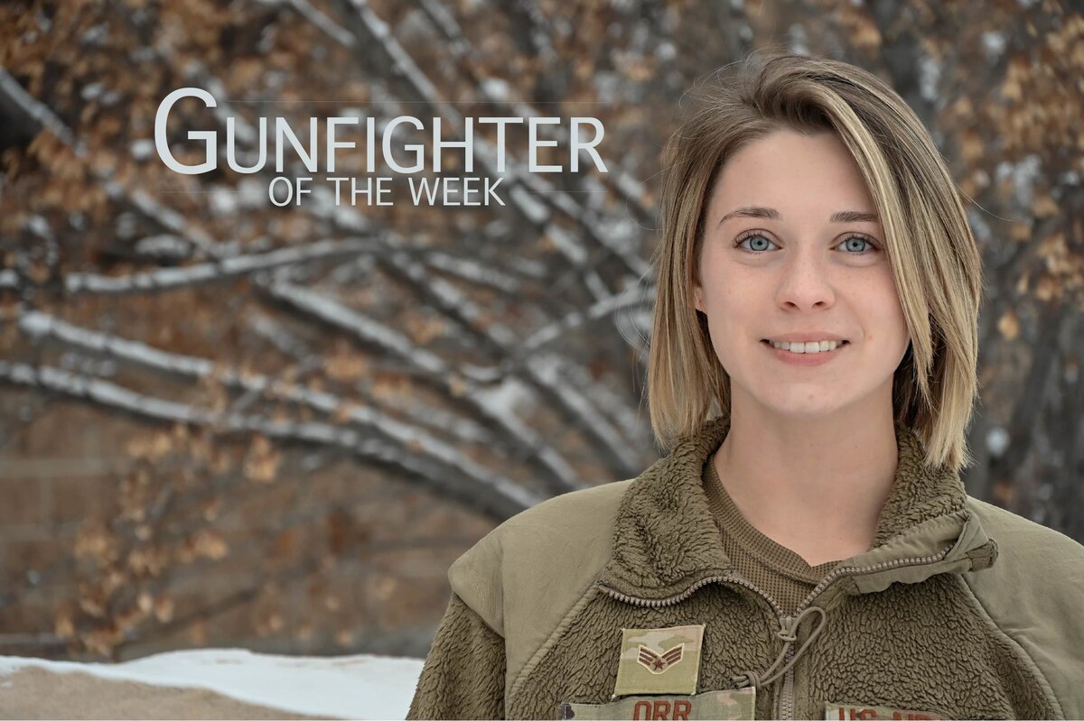 SrA Cass Orr is awarded Gunfighter of the Week for excellence ...