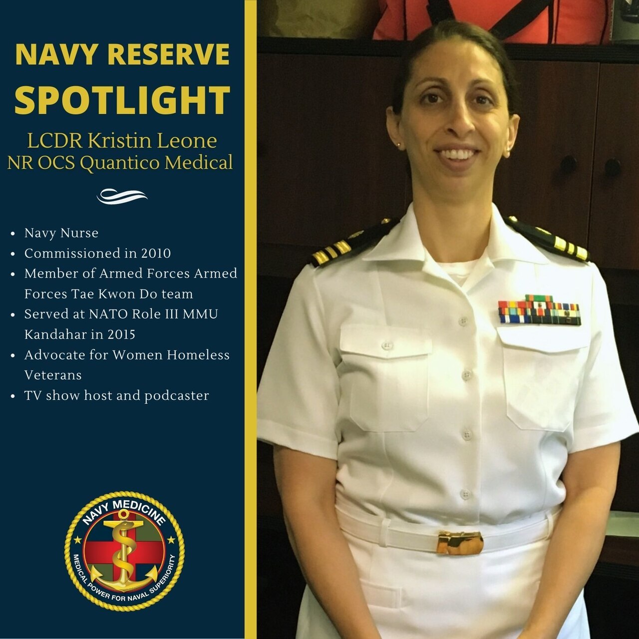 Navy Medical Reserve Spotlight: LCDR Kristin Leone, NC, USN, Advocate ...
