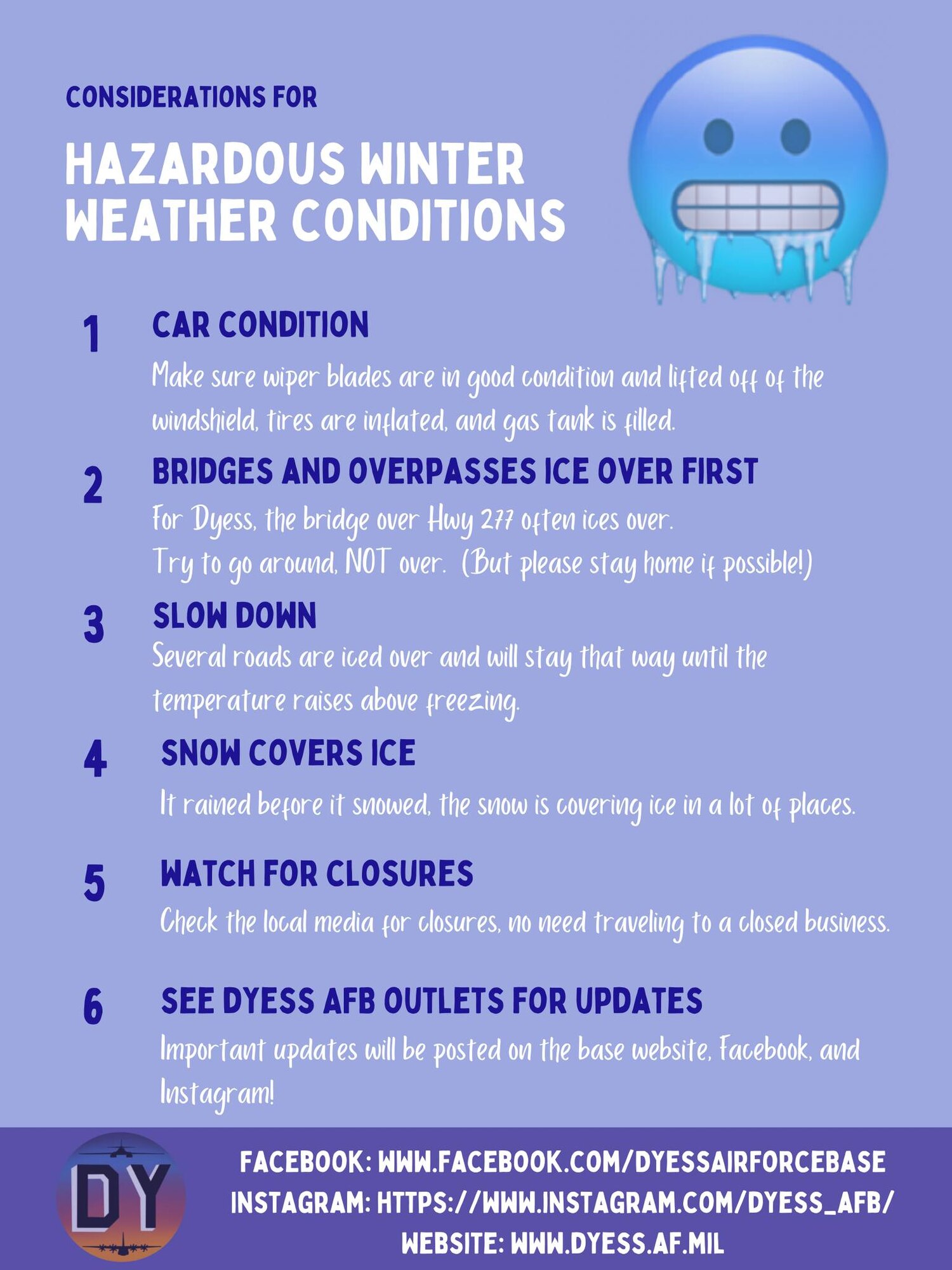 Hazardous Winter Weather Conditions Dyess Air Force Base Article