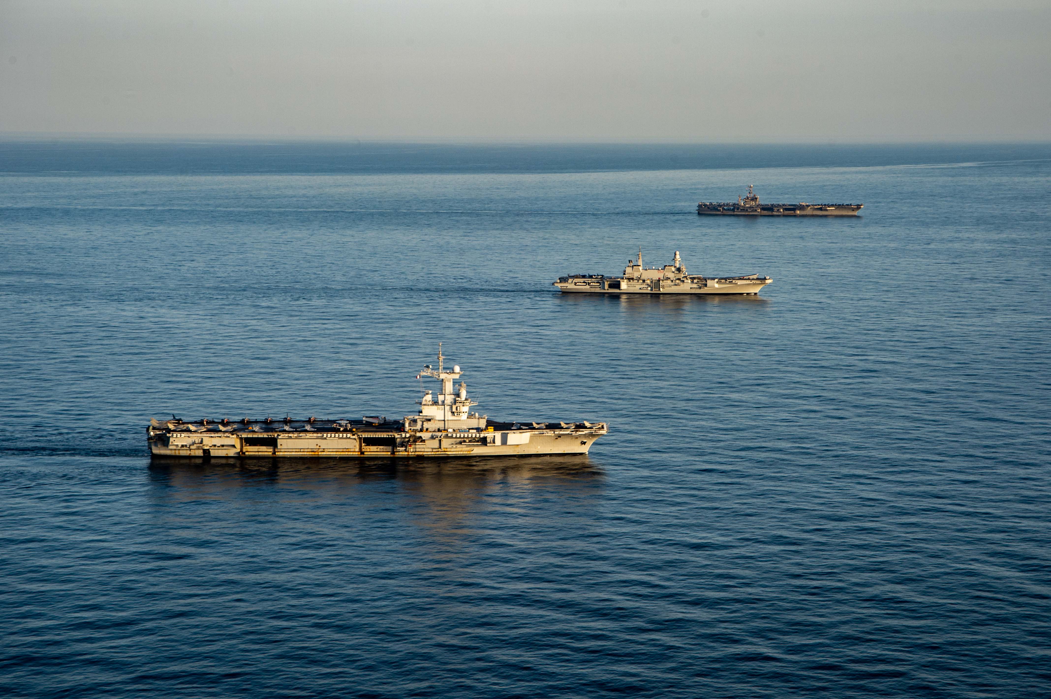 American, French, Italian Carrier Strike Groups Sail Together in the ...