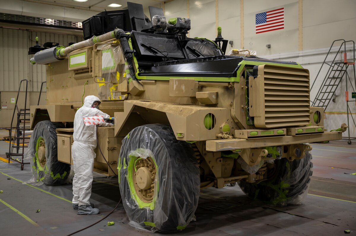 4th EMS paints Kinston Police Department’s MRAP > Seymour Johnson Air ...
