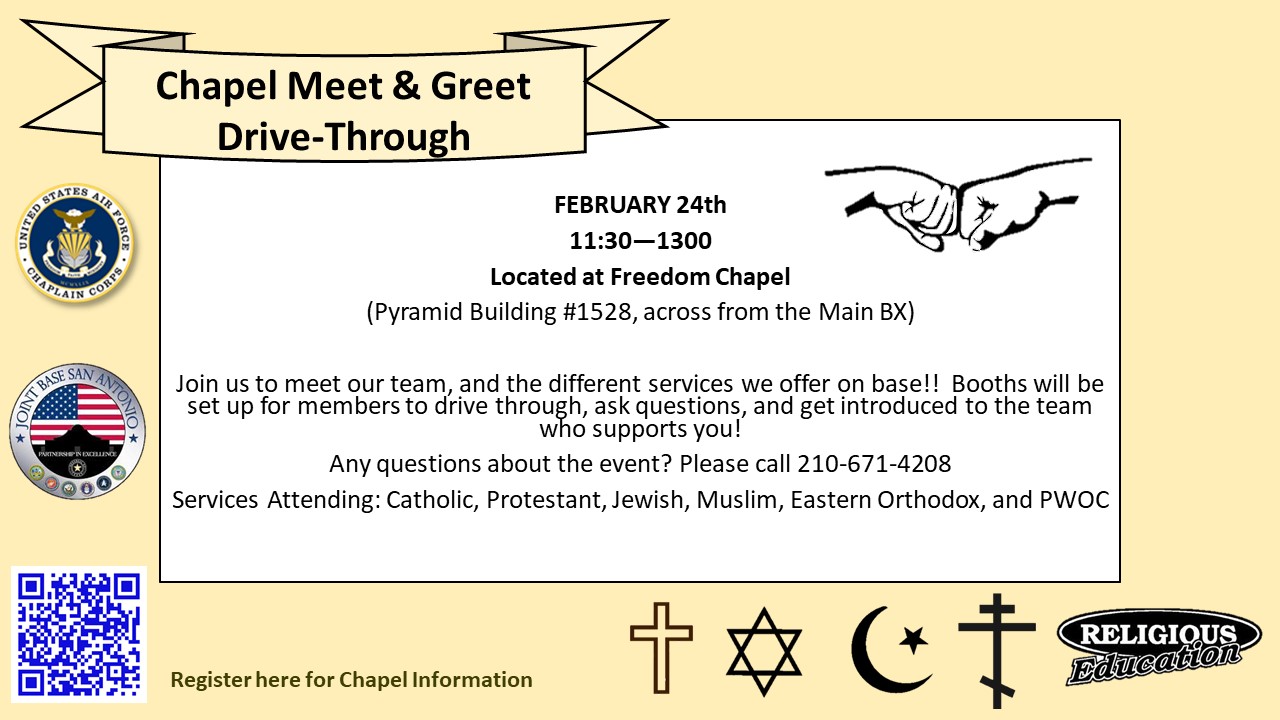 JBSA-Lackland chapel team hosts drive-thru meet and greet Feb. 24 ...