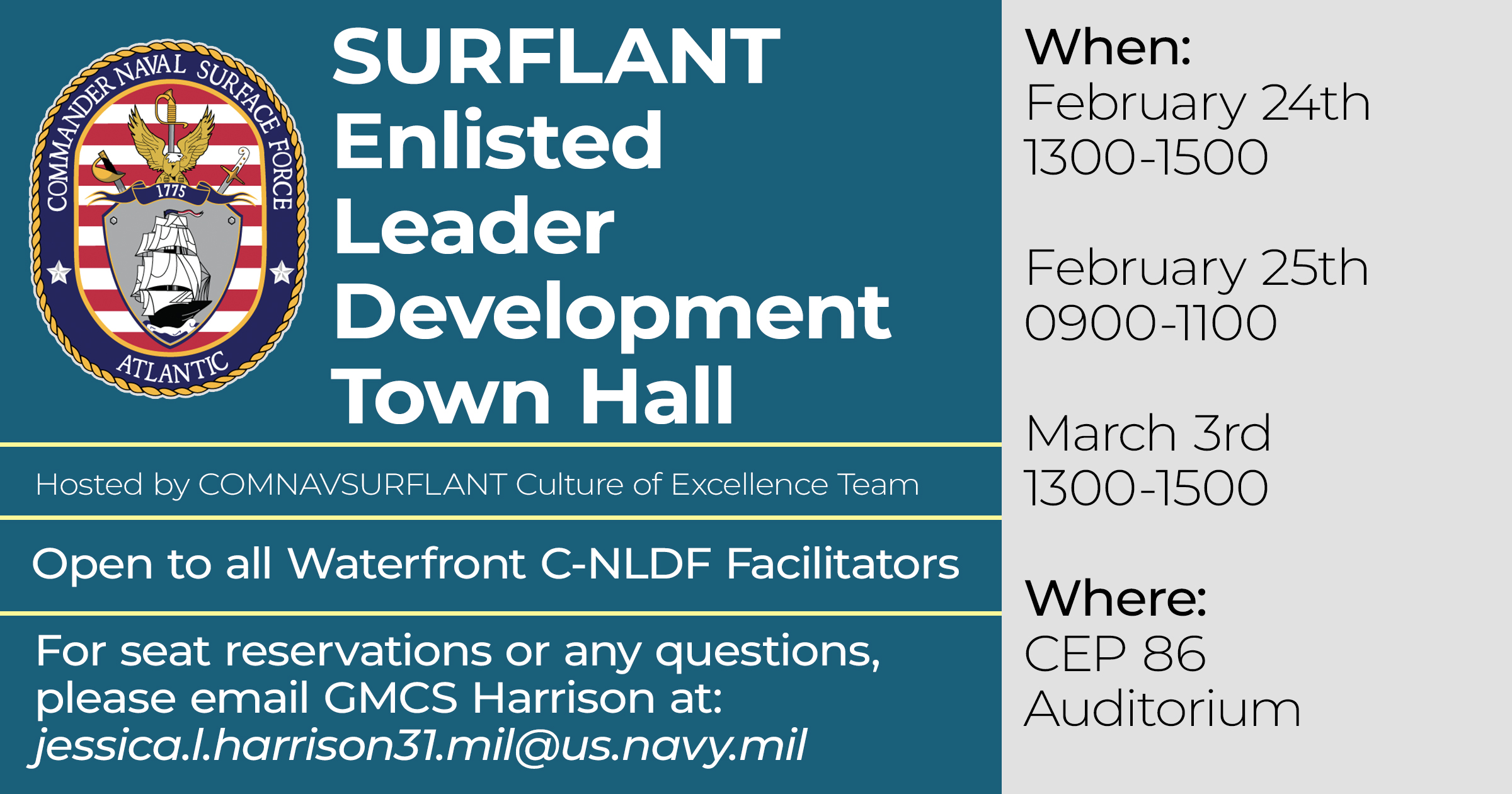 SURFLANT to Host Enlisted Leader Development Town Hall > United States ...