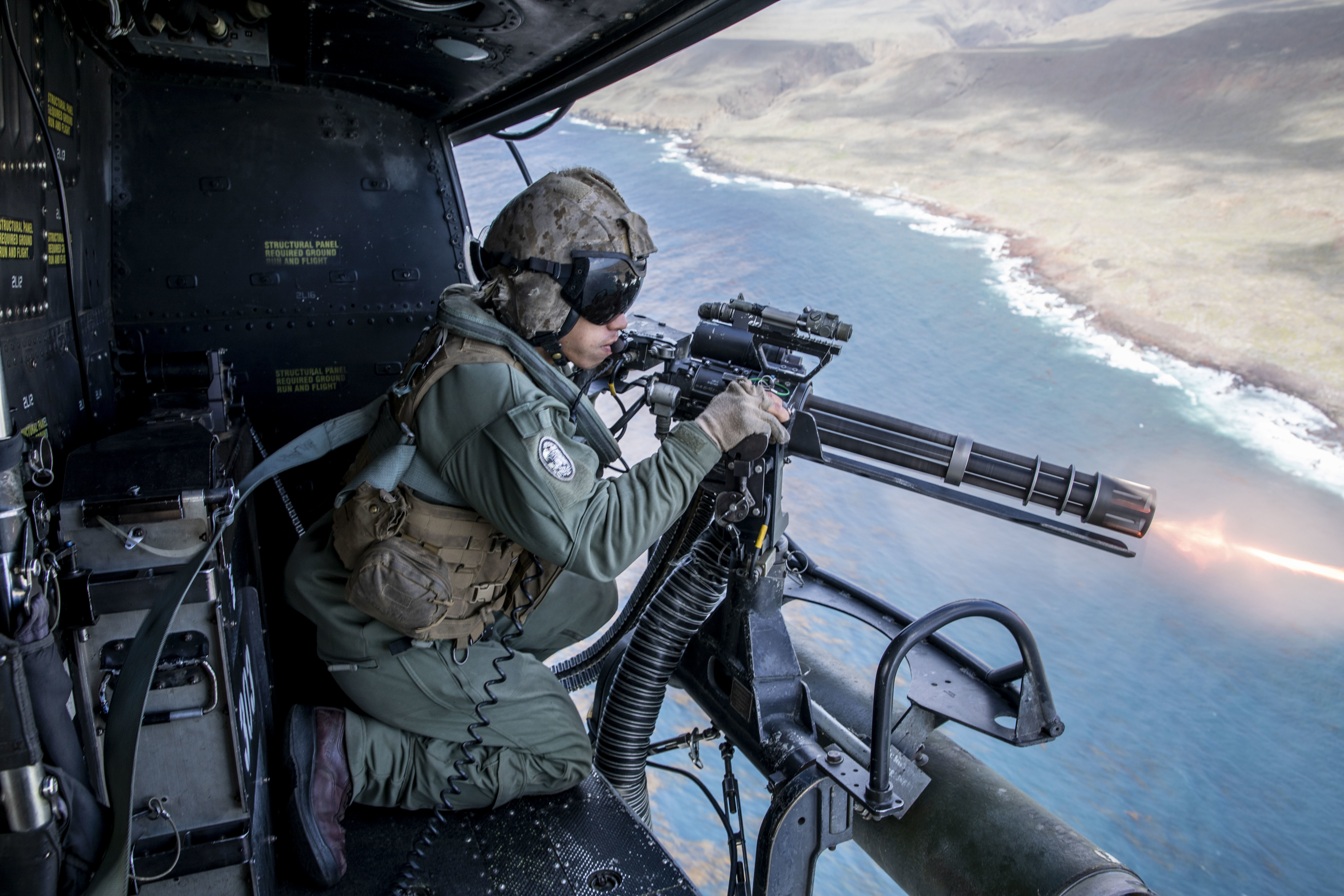 Minigun On Helicopter