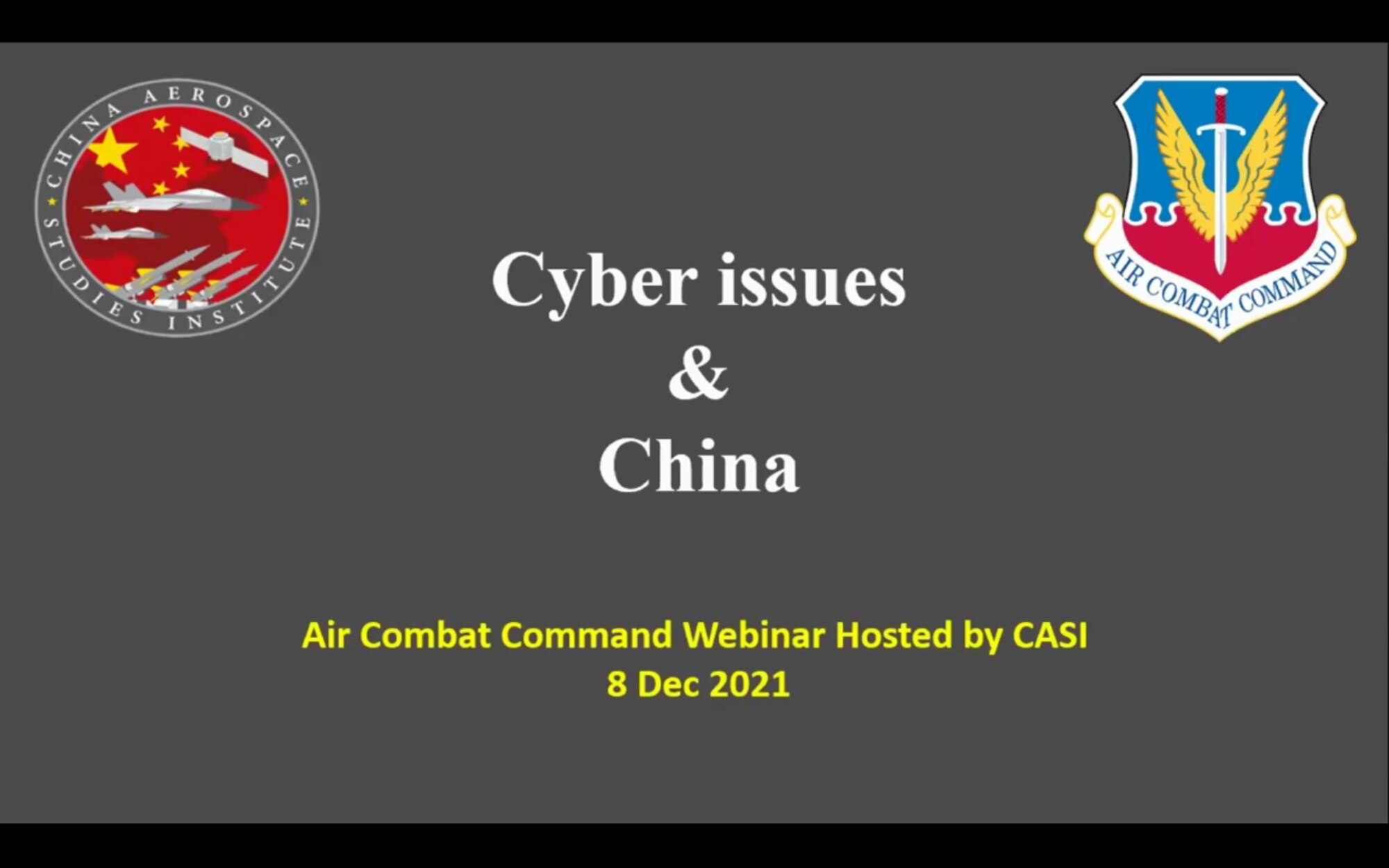 CASI Webinar on China and Cyber > 960th Cyberspace Wing > Article Display