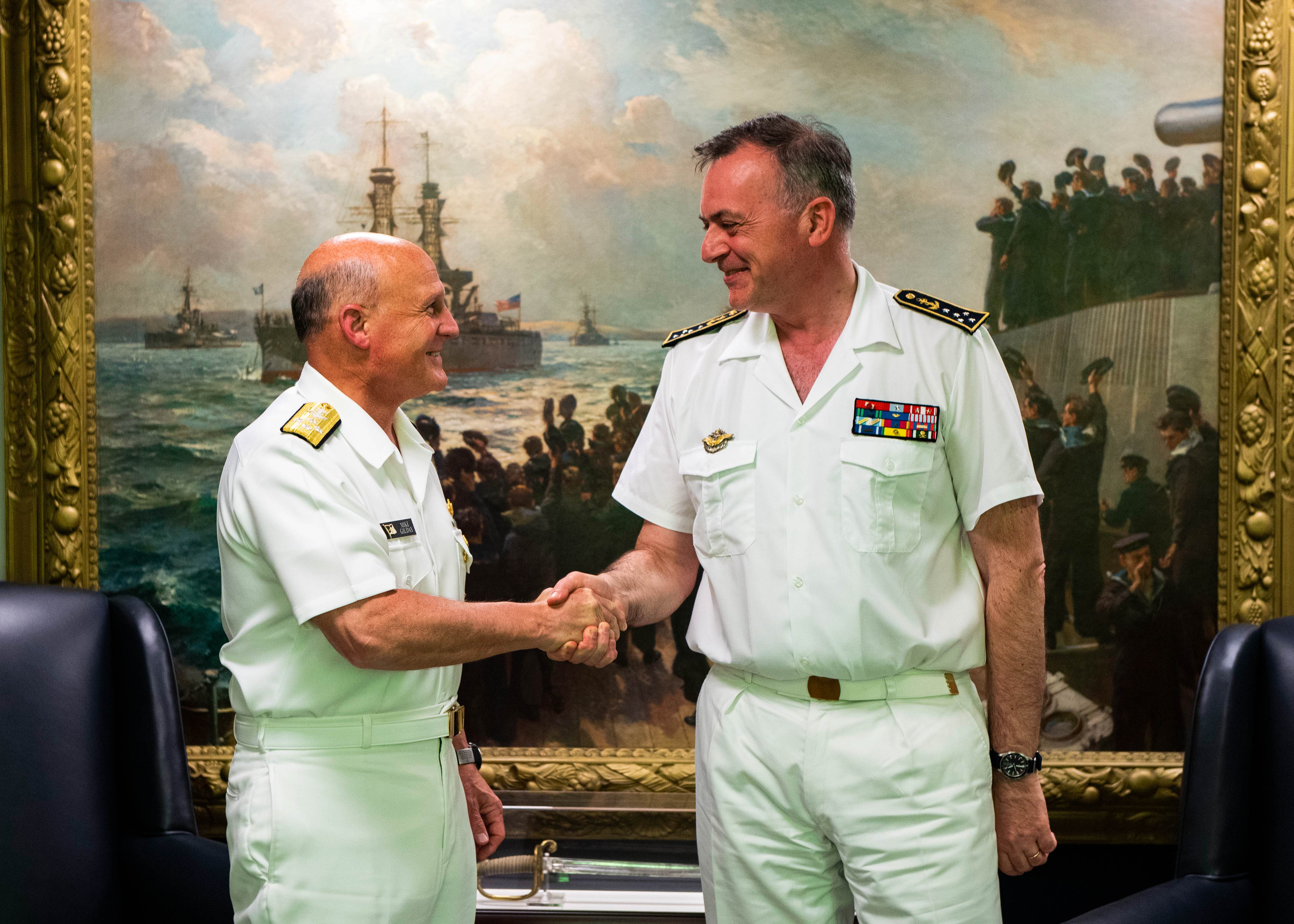 CNO Hosts Formal Counterpart Visit for Chief of French Navy