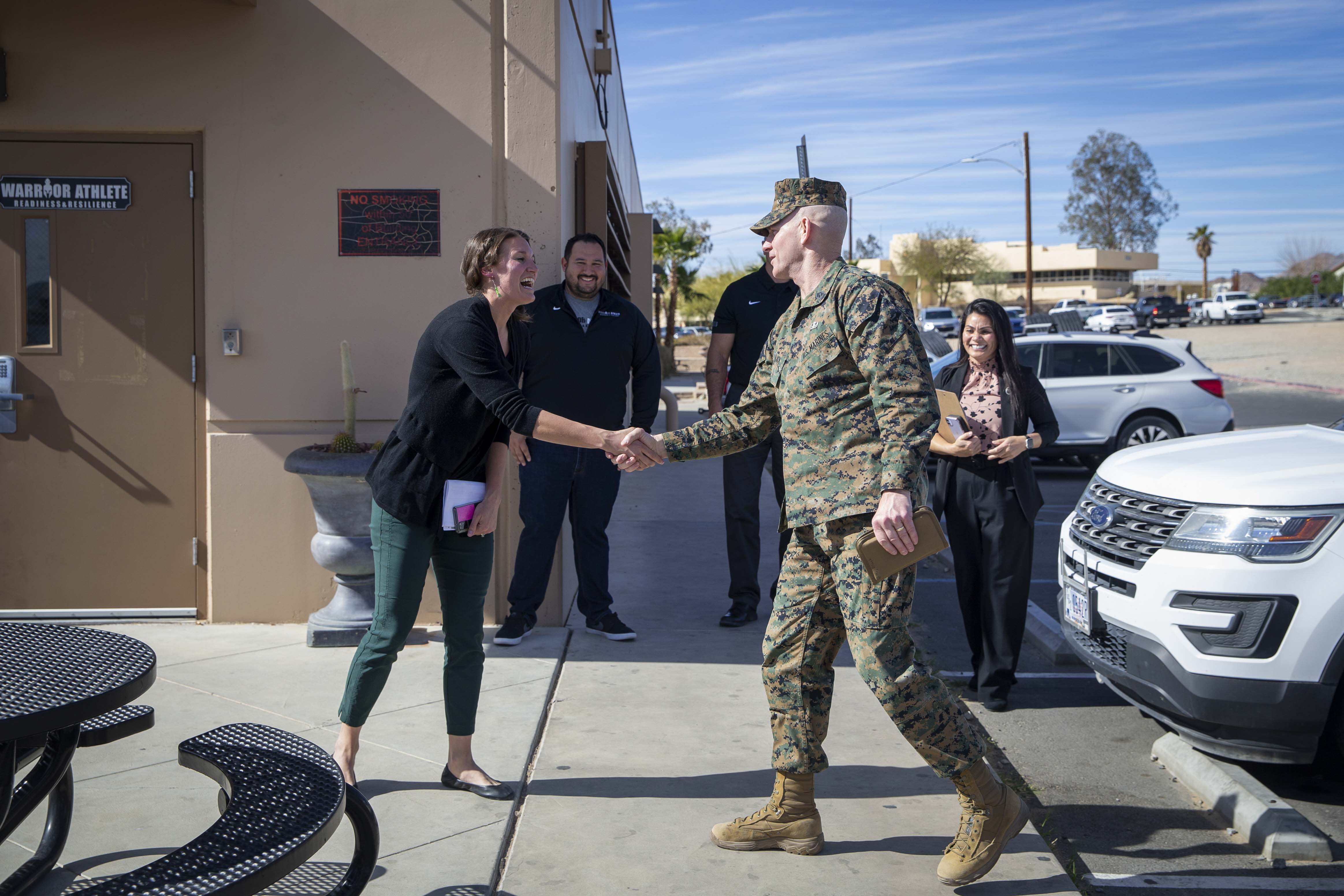 Top enlisted Marine visits Marine Corps Air Ground Combat Center